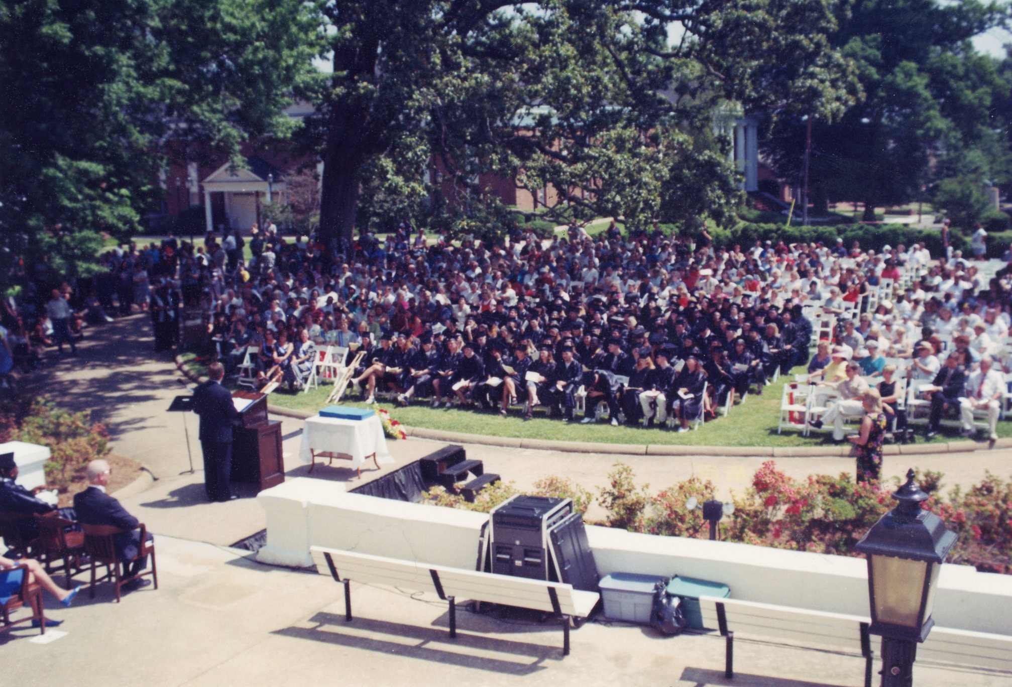 Aerial Image of Class of 2000 GED Graduates and Families Seated, 2000