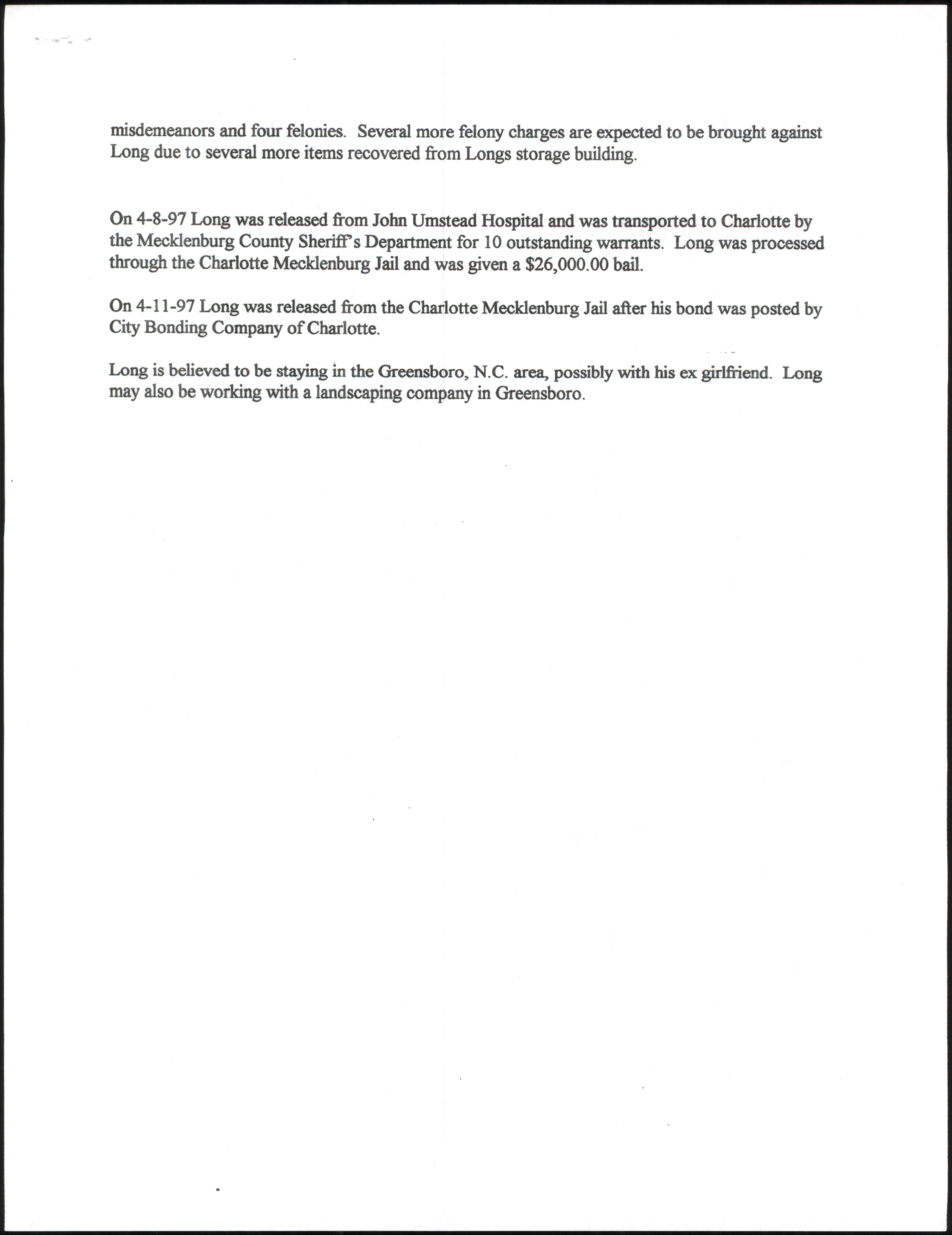 Investigation of William Jefferson Long