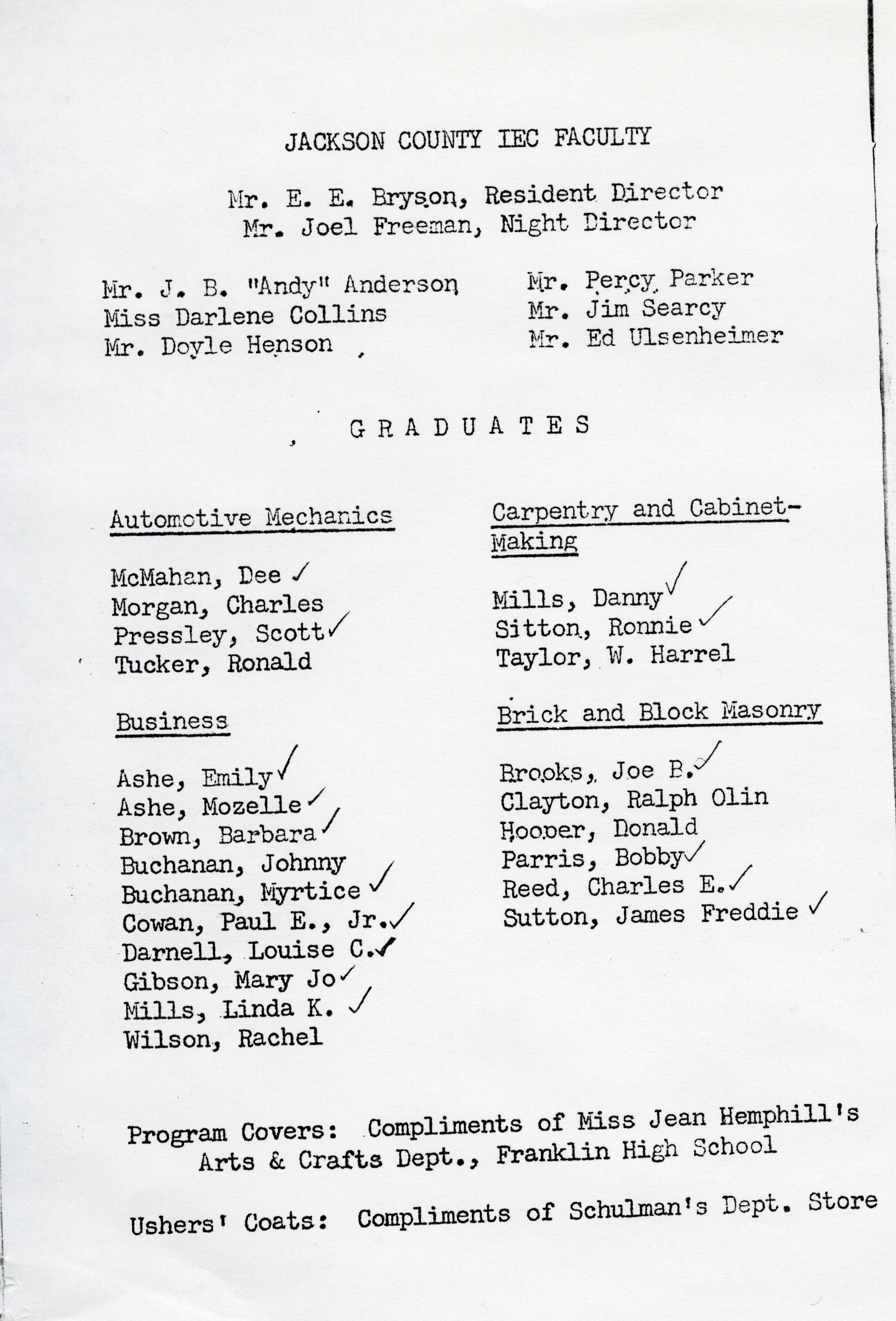 Southwestern Technical College Commencement [1965]