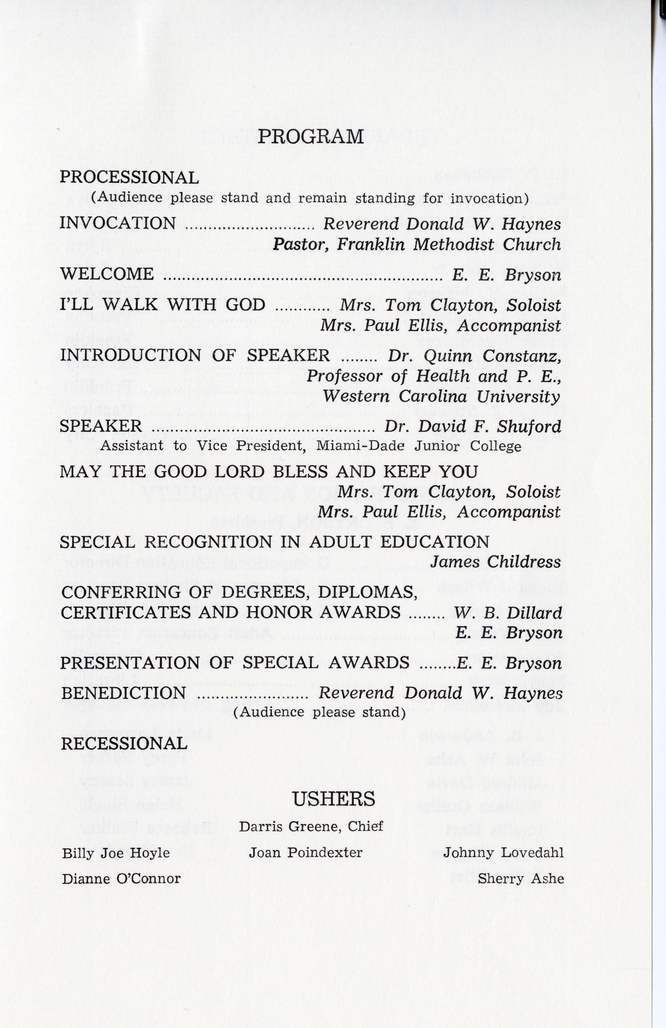 Southwestern Technical Institute Commencement [1969]