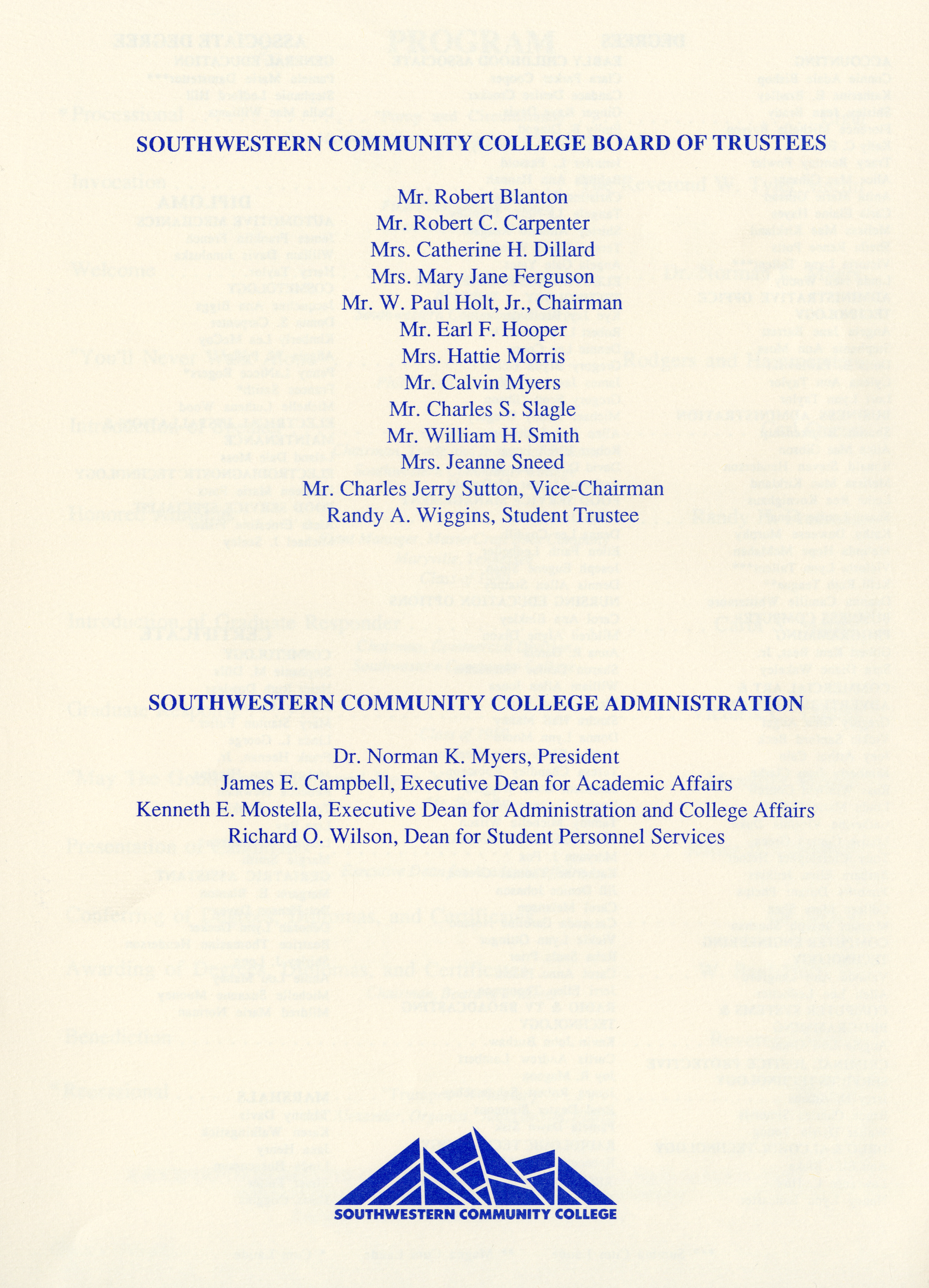 Southwestern Community College Spring Commencement [1989]