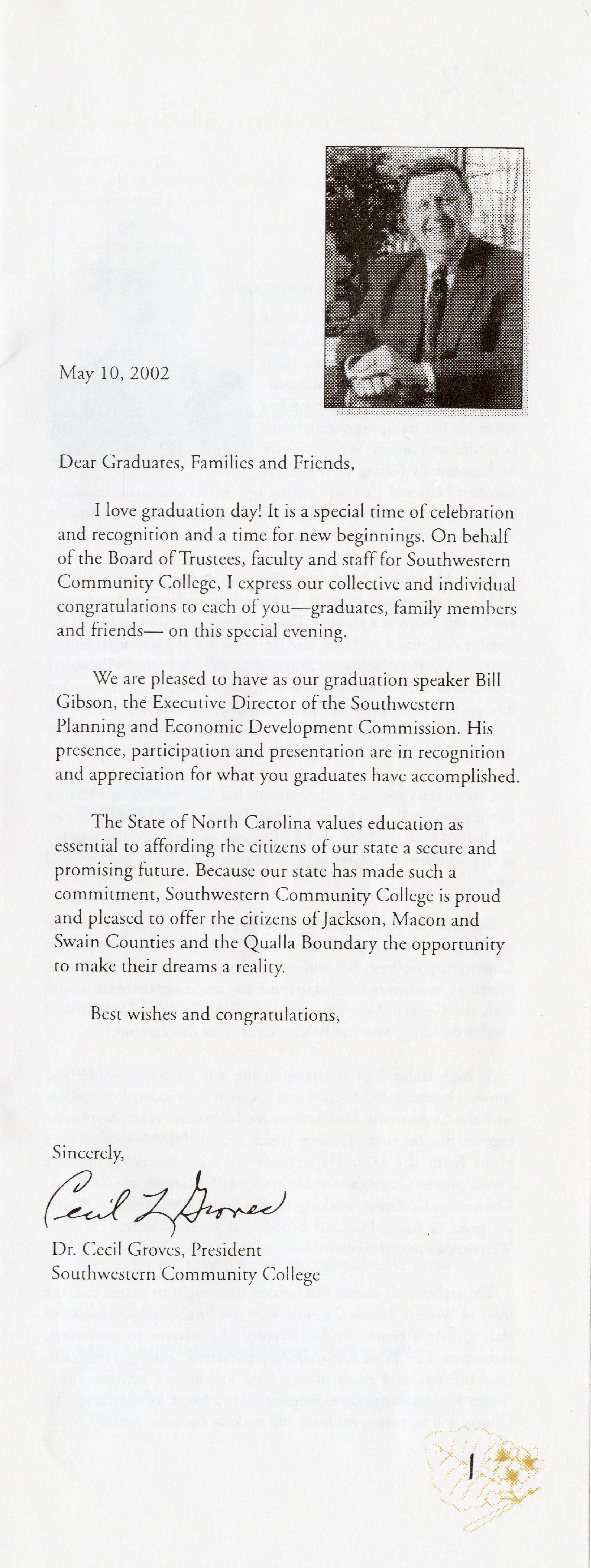 Southwestern Community College Spring Commencement [2002]