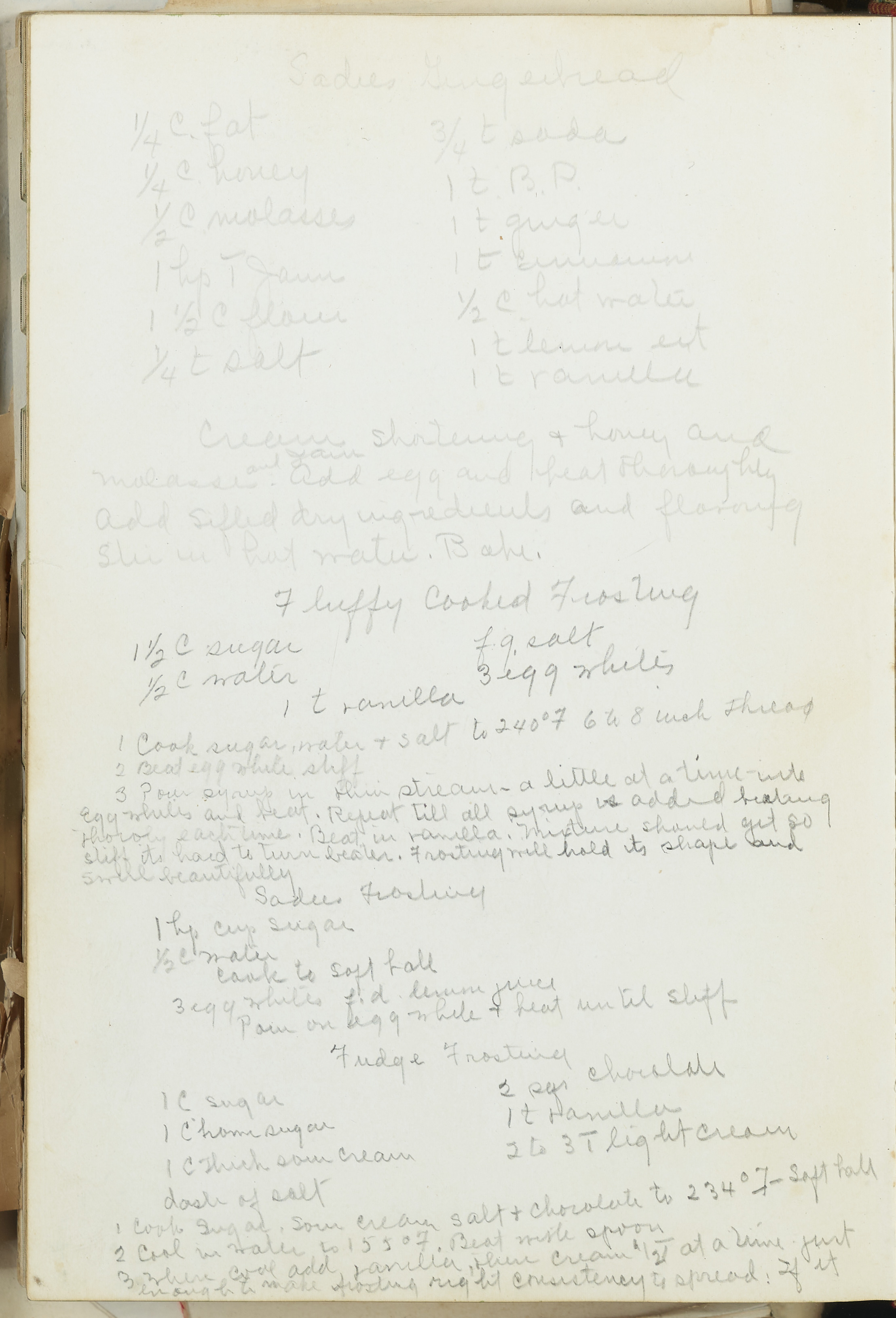 Delany Handwritten Recipes: Fluffy Cooked Frosting and Fudge Frosting