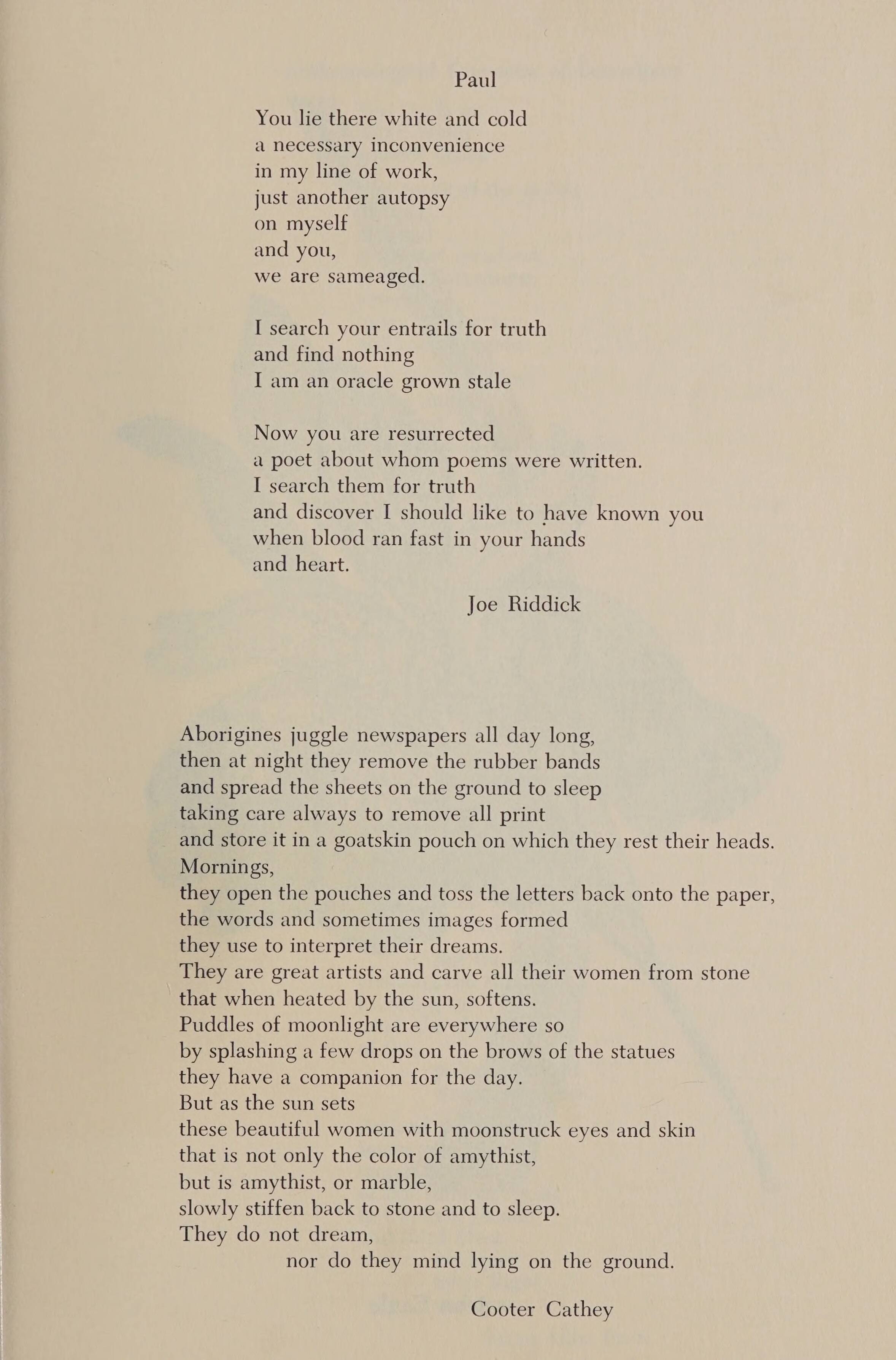 Paul Atwell Memorial Literary Magazine, Galley I (Vol. 1, No. 1 ...