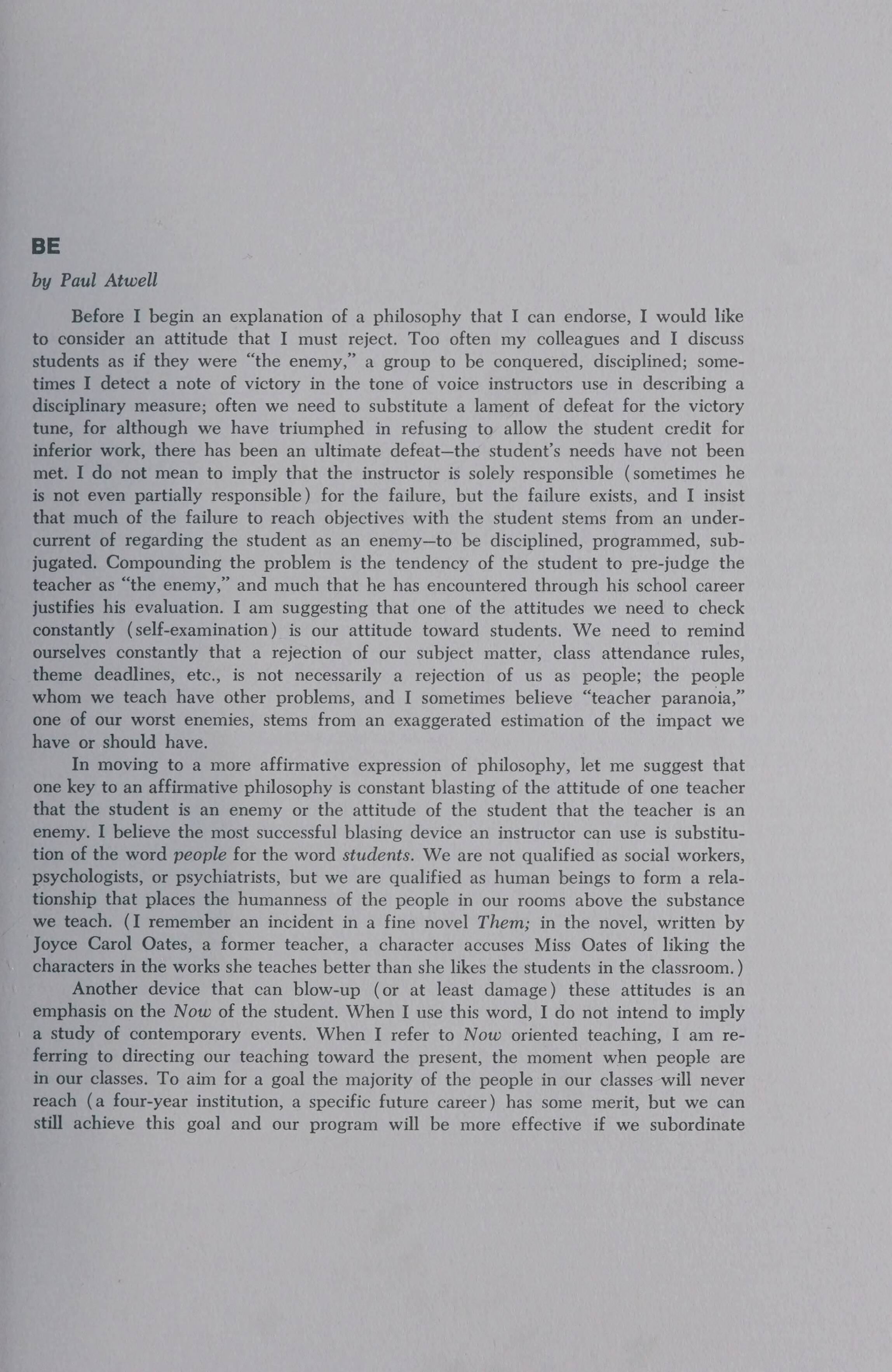 Paul Atwell Memorial Literary Magazine, Galley IV [Fall 1980]