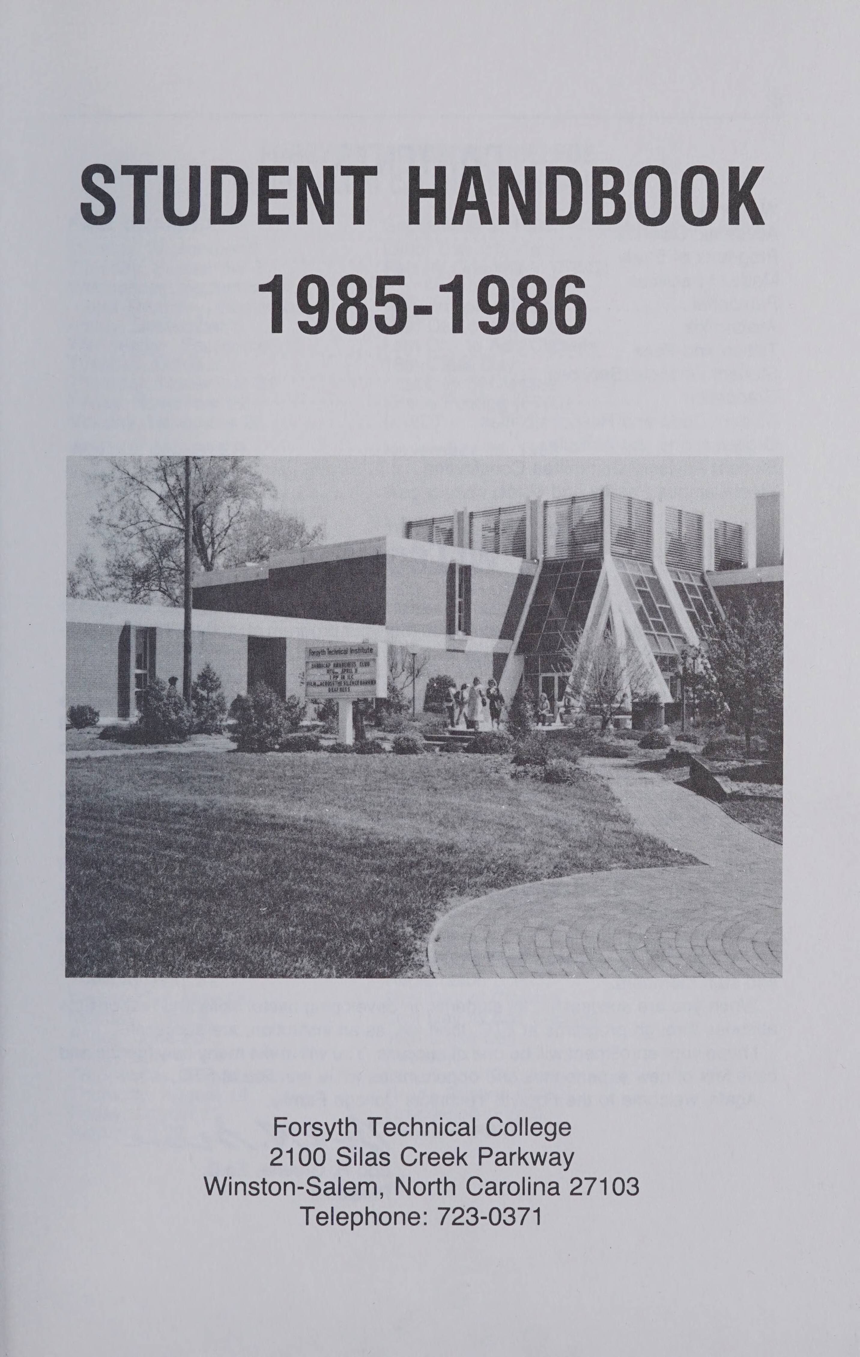 Forsyth Tech Community College Handbooks [1985-1986]