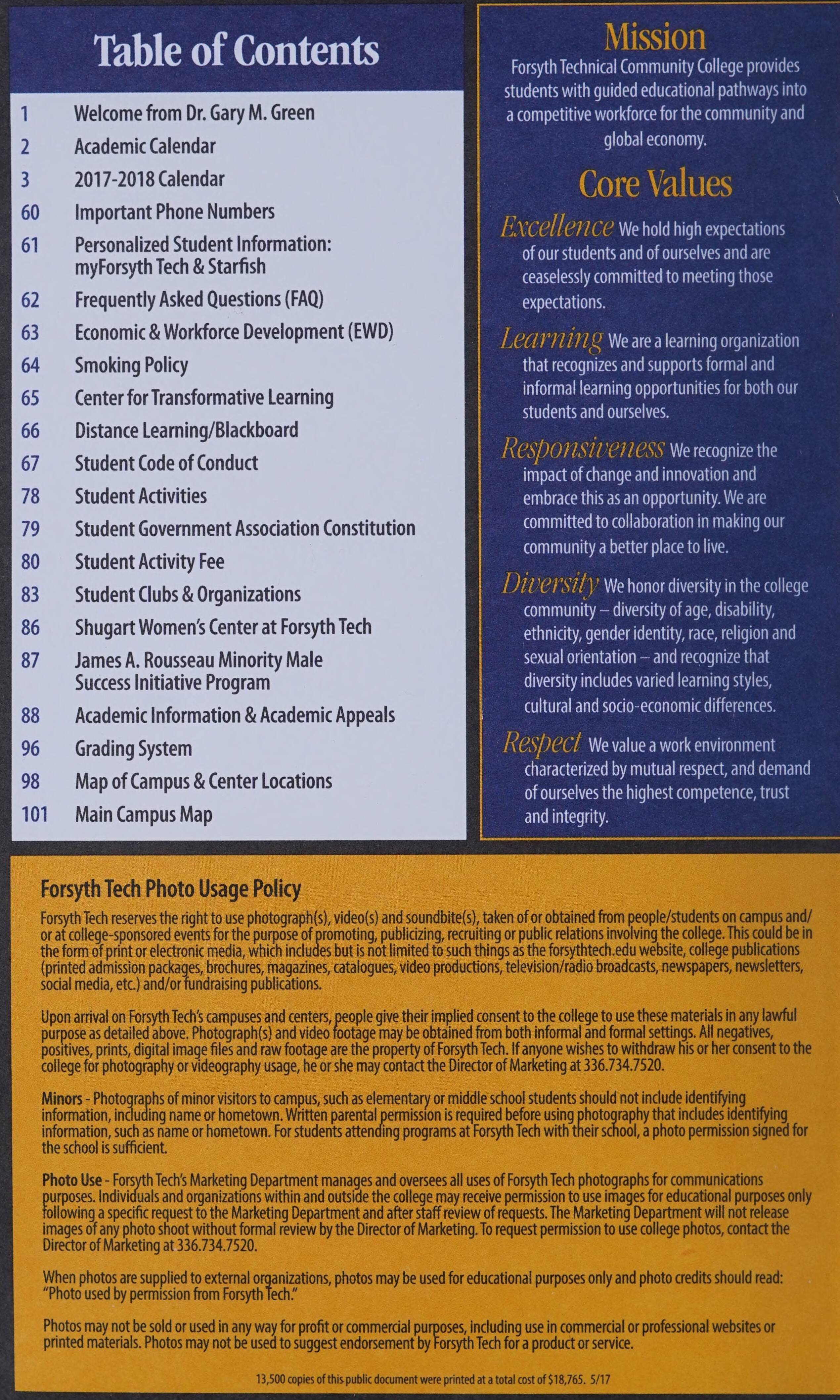 Forsyth Tech Community College Planner [2017-2018]