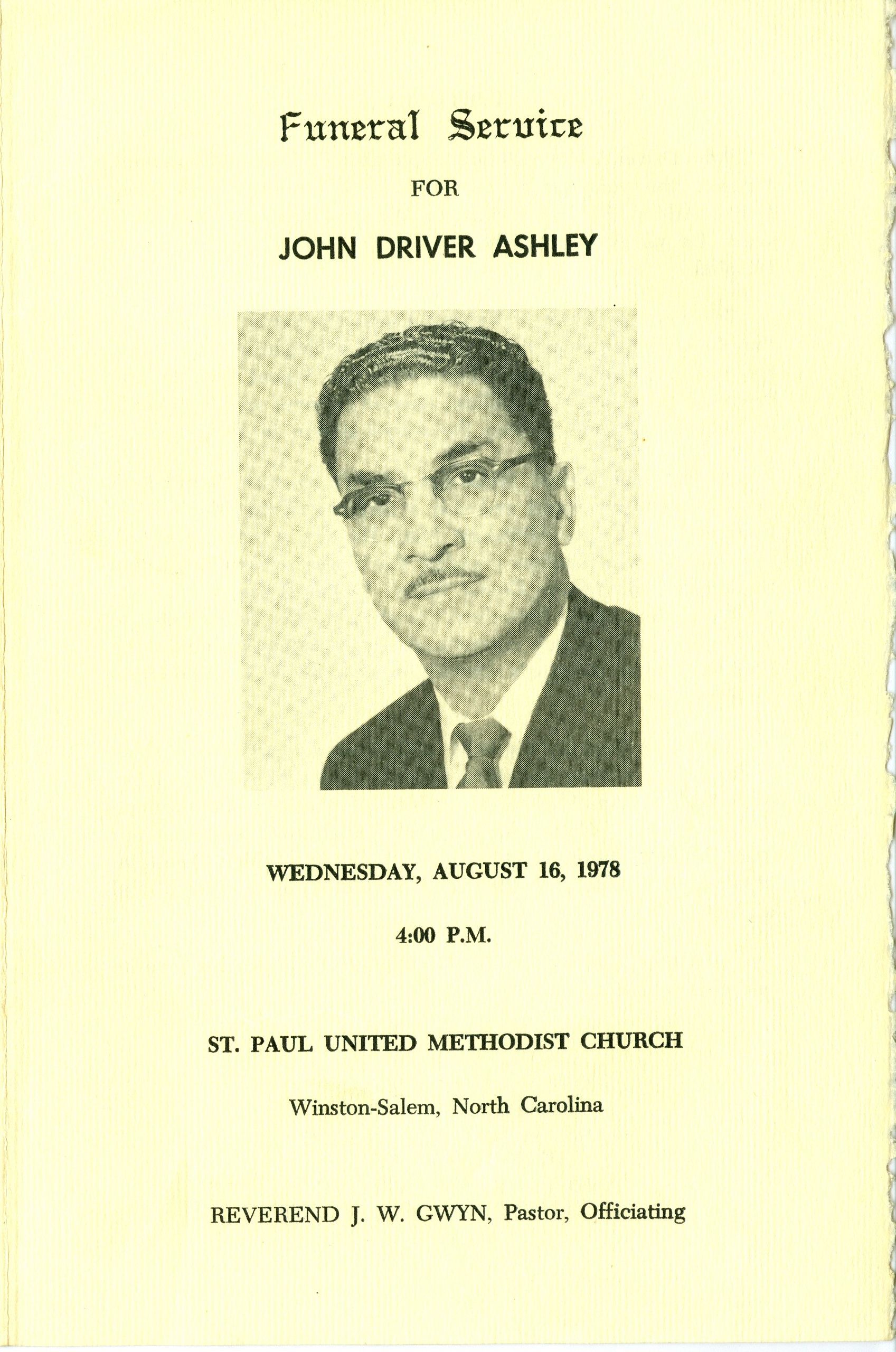 Funeral Service for John Driver Ashley