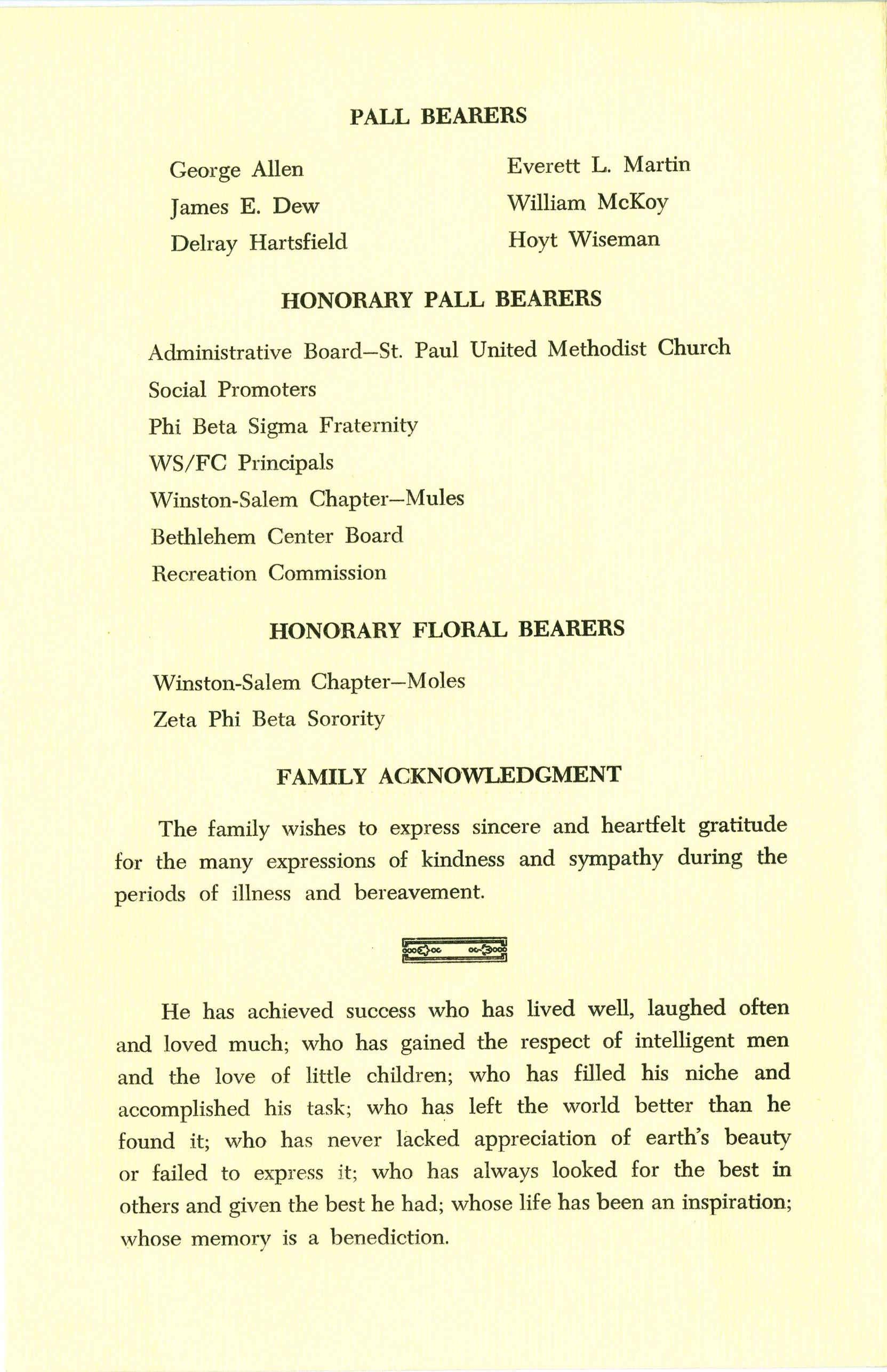 Funeral Service for John Driver Ashley