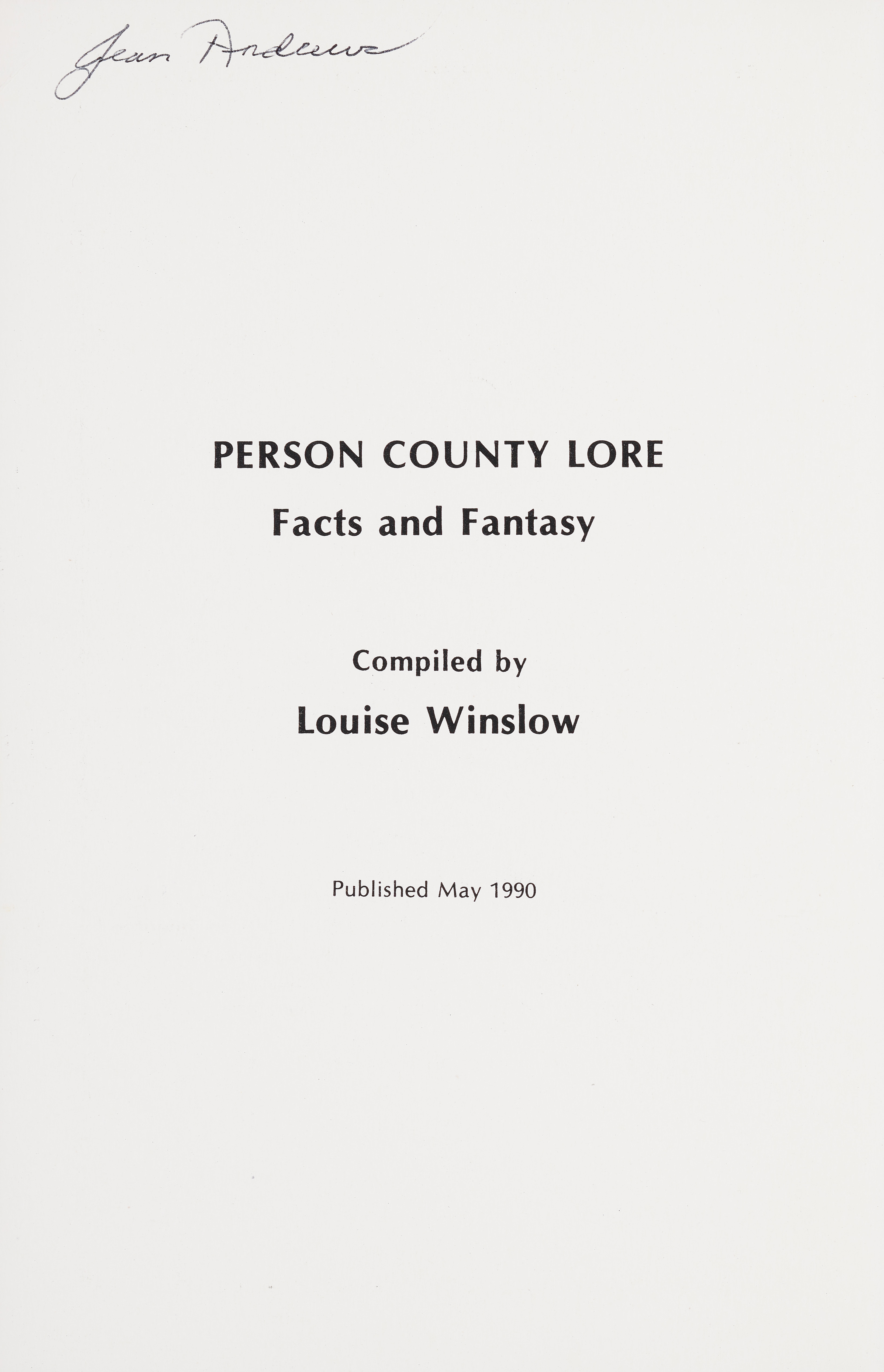 Person County Lore