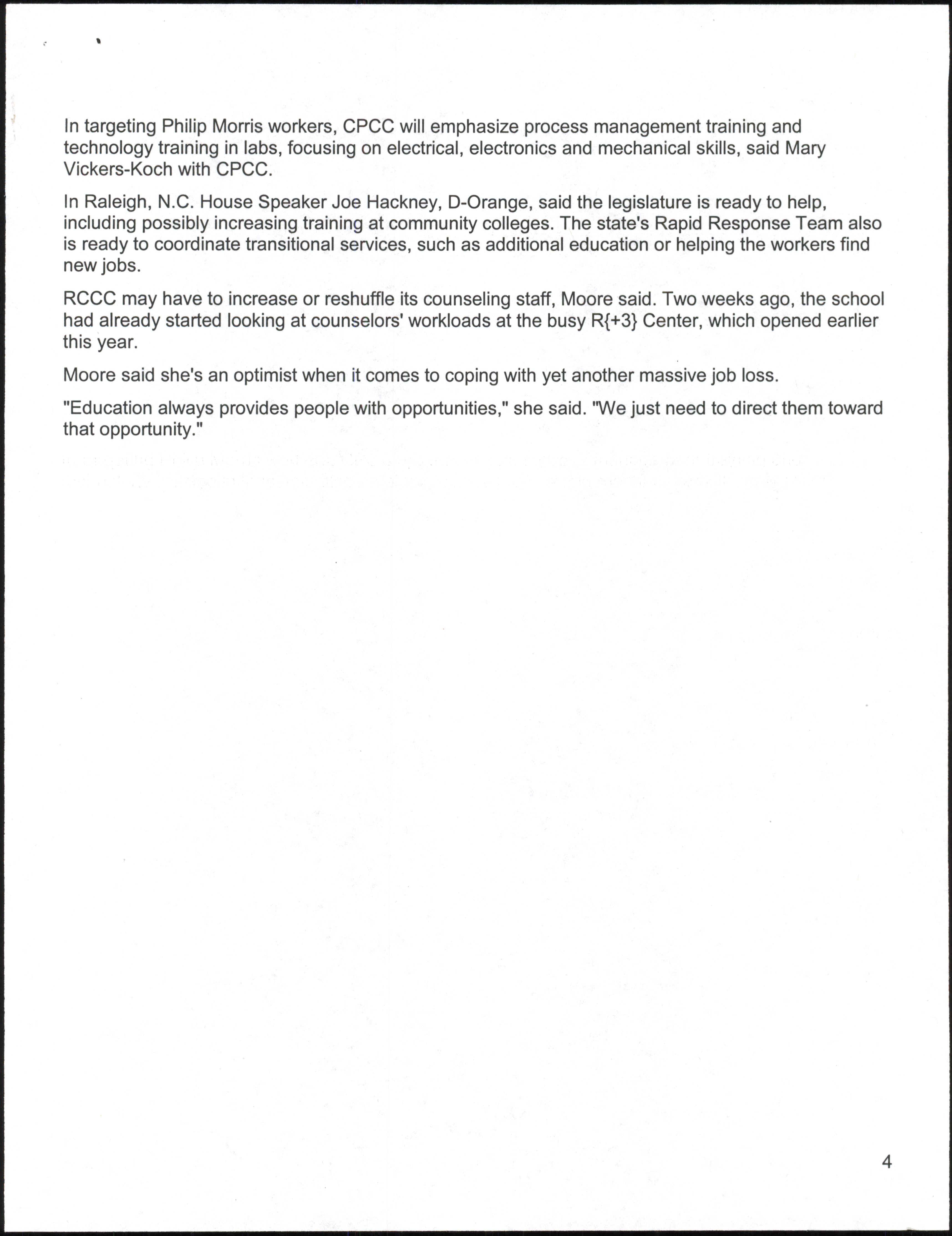 Rowan-Cabarrus Community College Update [Volume 18]