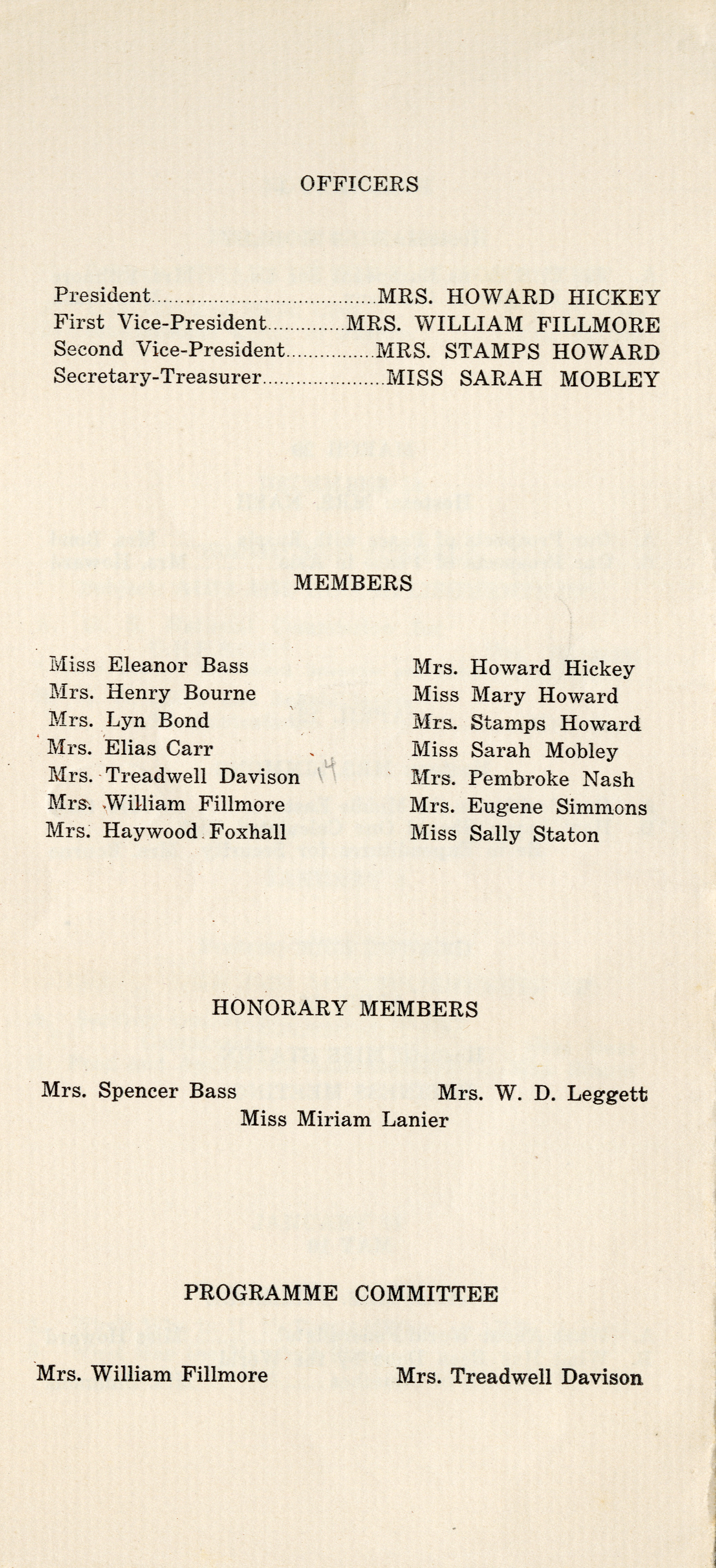 Magazine Club Programs [1950-1951]