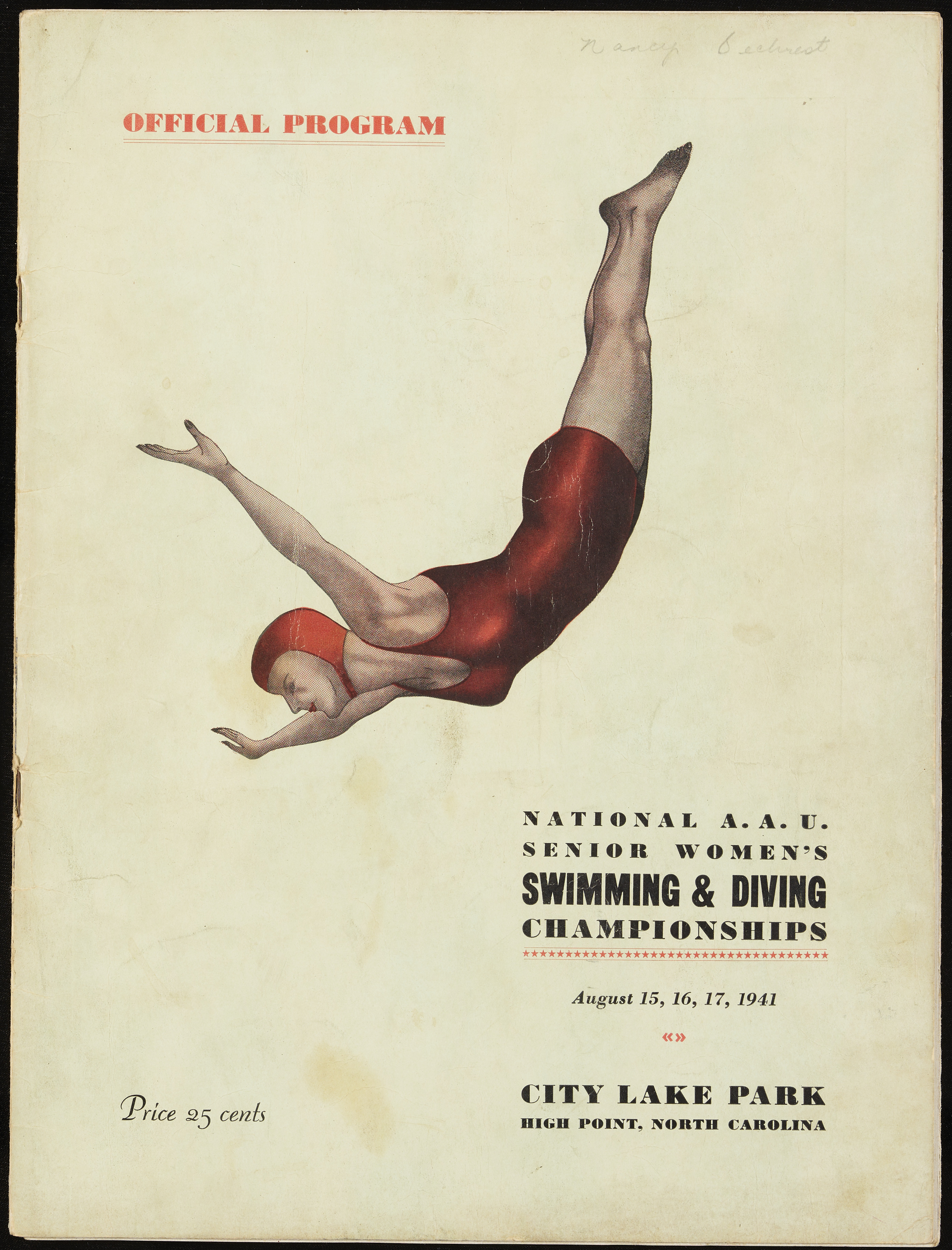 National AAU Senior Women's Swimming and Diving Championships Official ...