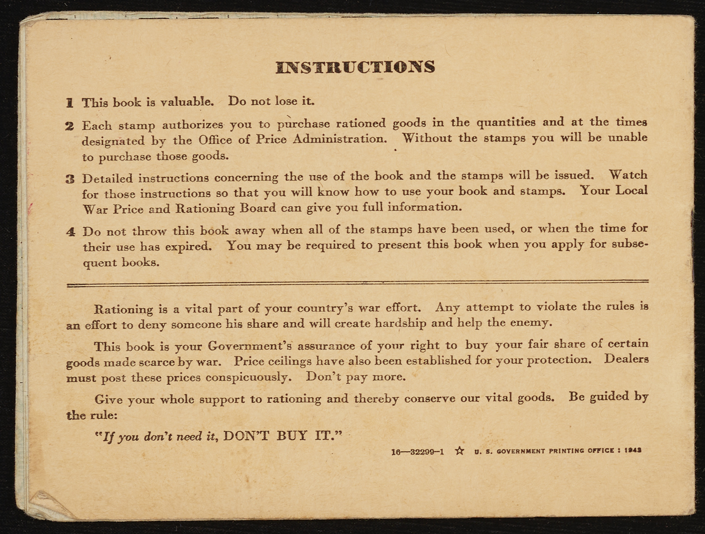 War Ration Book no. 3
