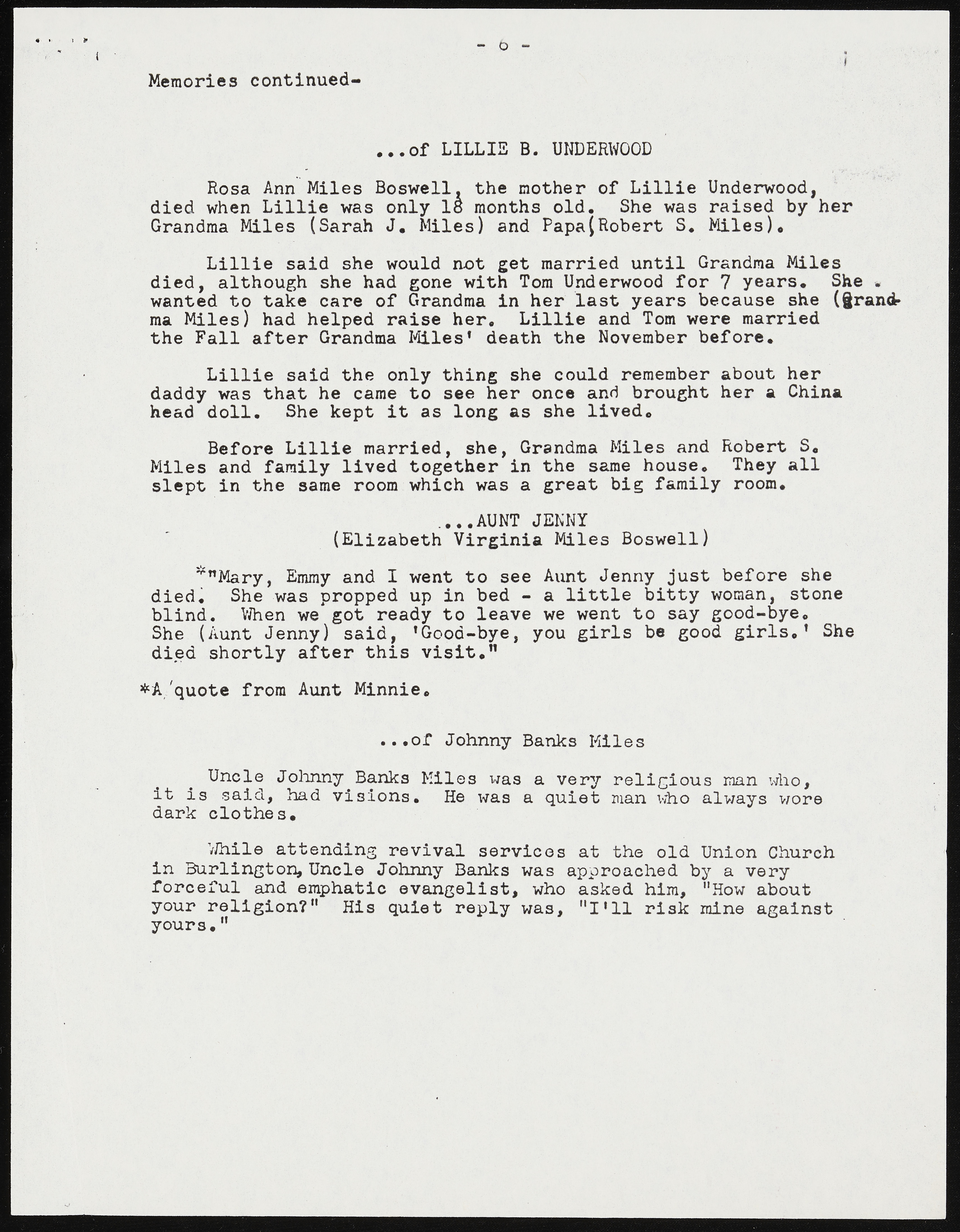 Miles Family Genealogy Files