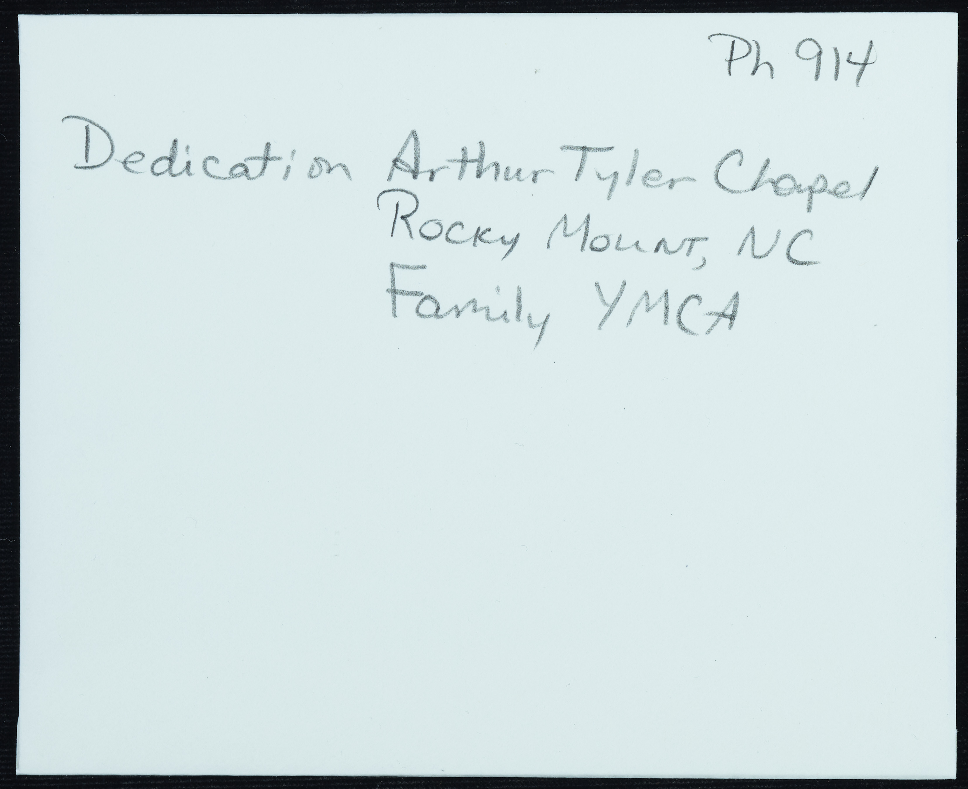 Dedication of the Arthur Tyler Chapel