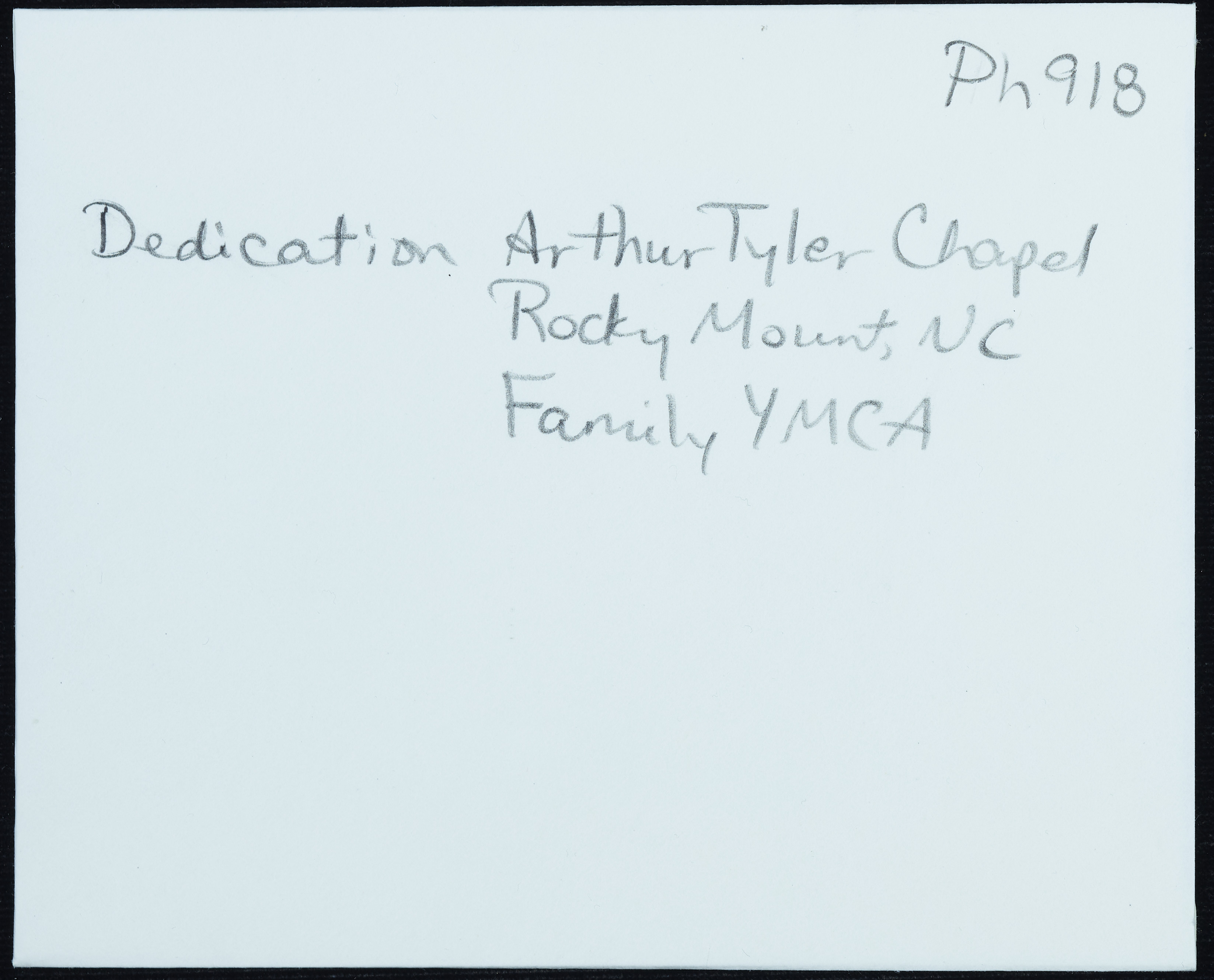 Dedication of the Arthur Tyler Chapel