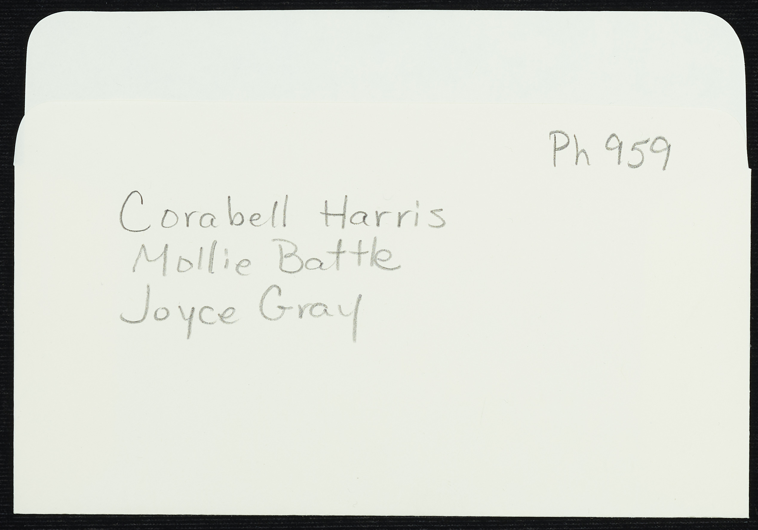 Corabell Harris, Mollie Battle, and Joyce Gray Seated at the Y.M.C.A ...
