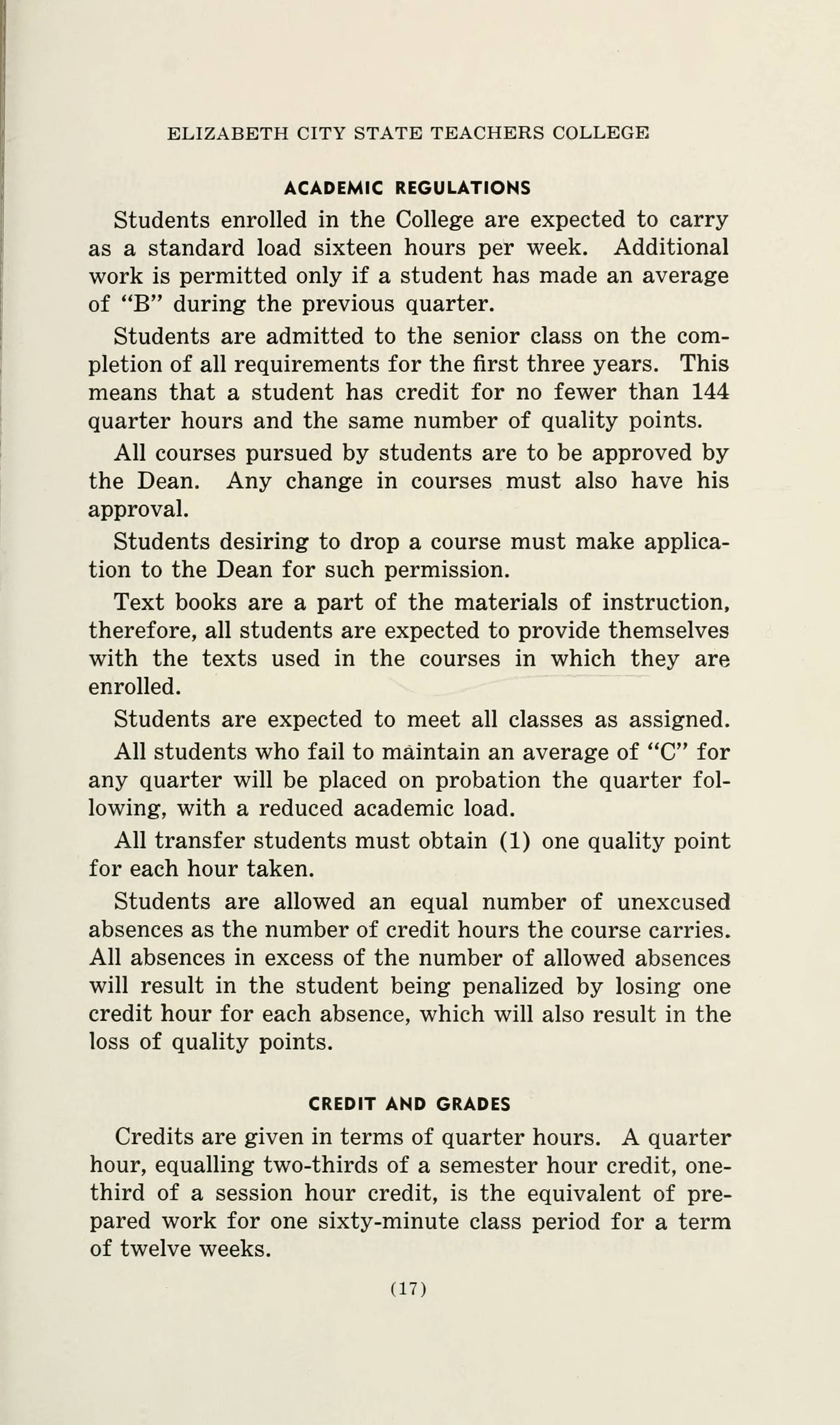 Elizabeth City State Teachers College Catalogues [1948-1954]