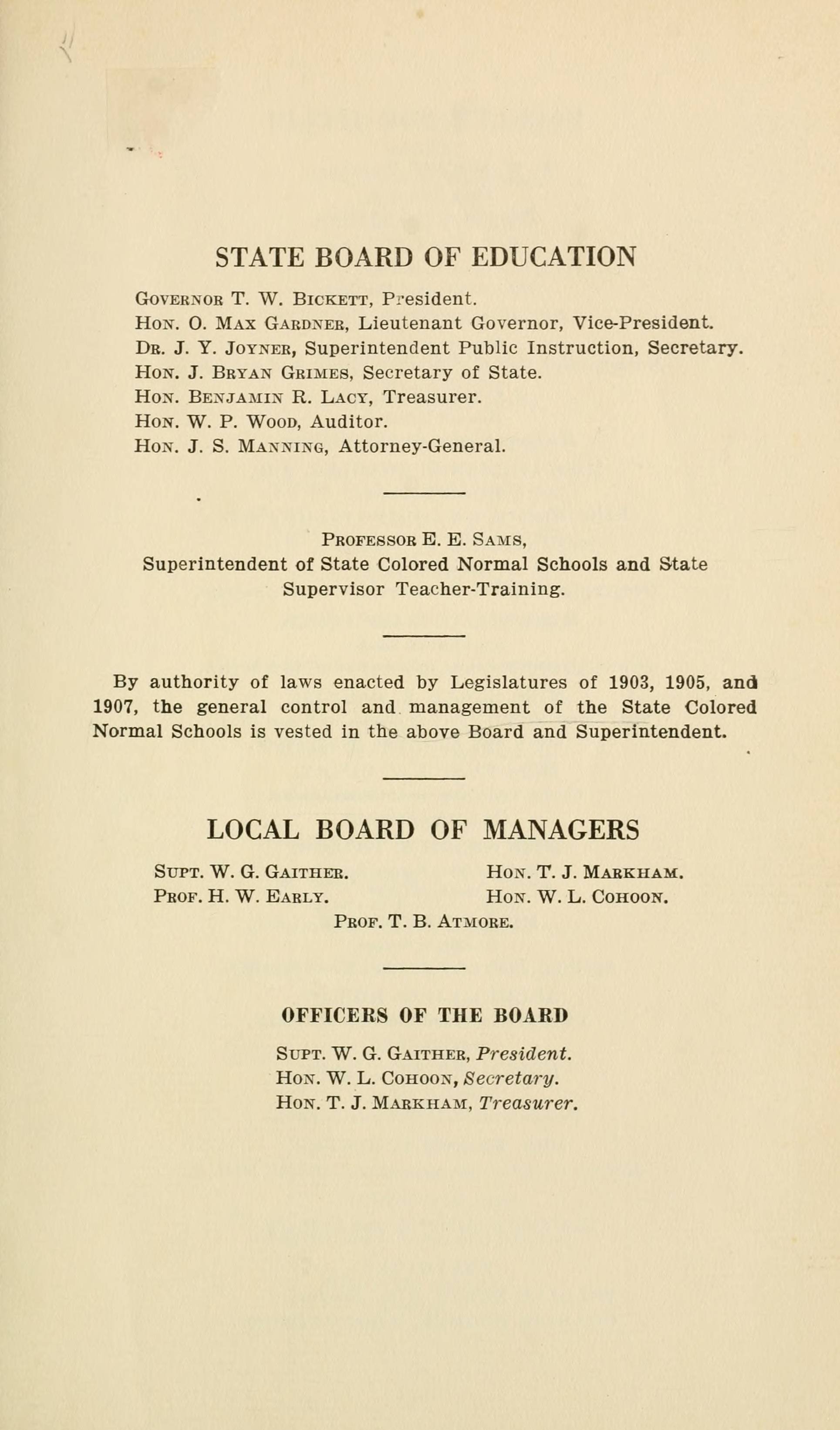 Elizabeth City State Teachers College Catalog [1917-1924]