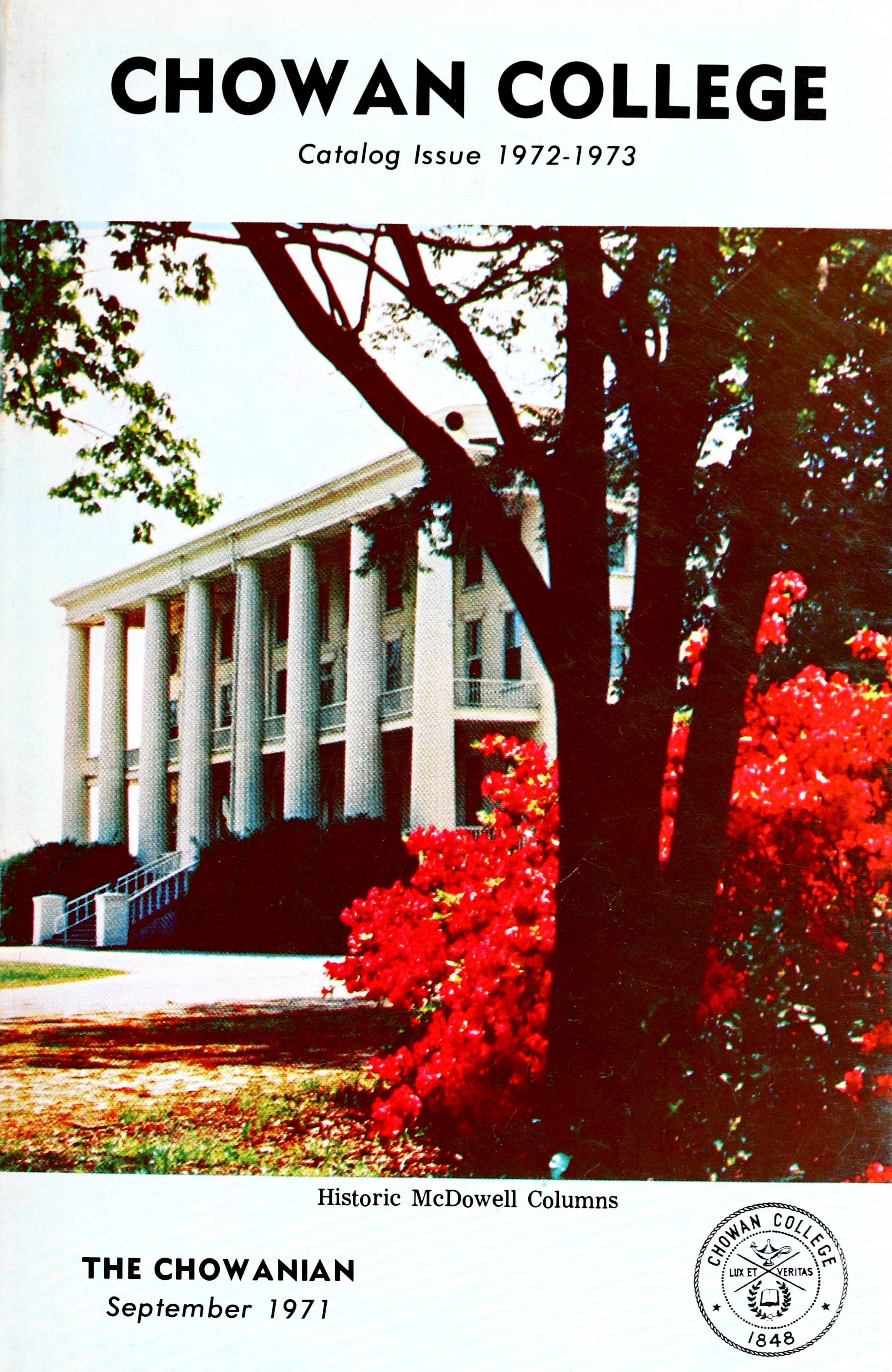 Chowan College Catalog [1972-1973]