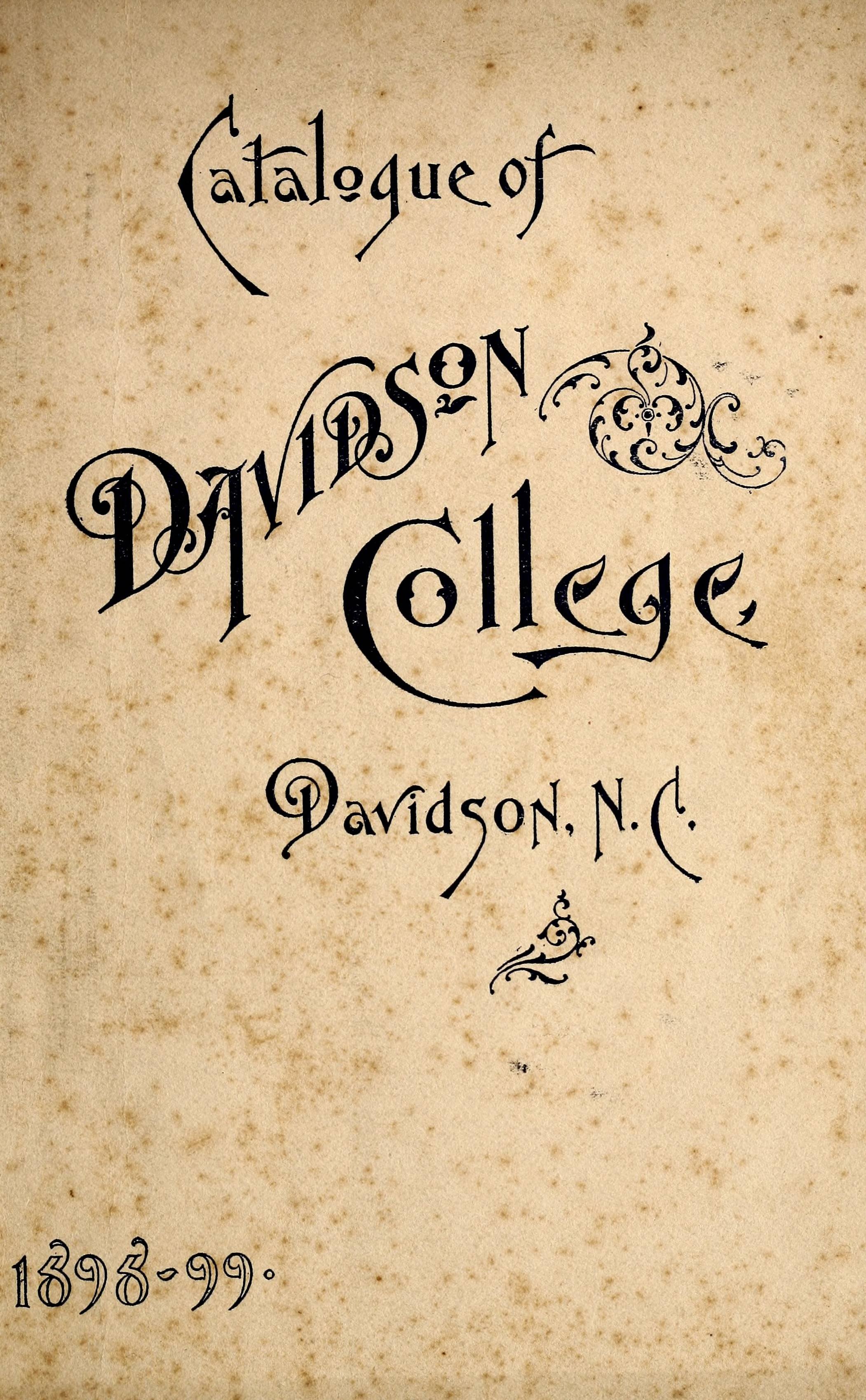 Davidson College Catalog [1898-1899]