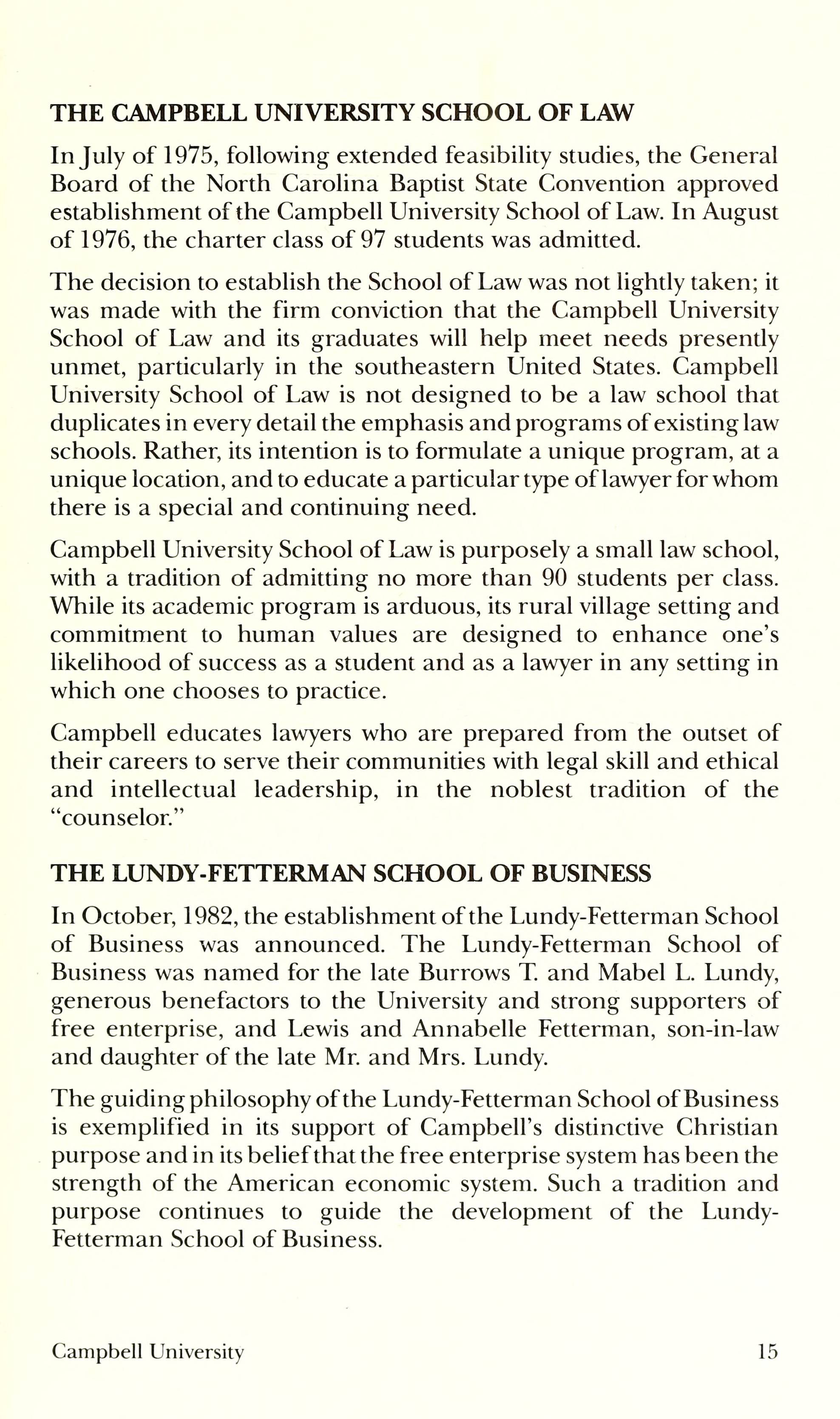 Campbell University Course Catalog [1990-1992]