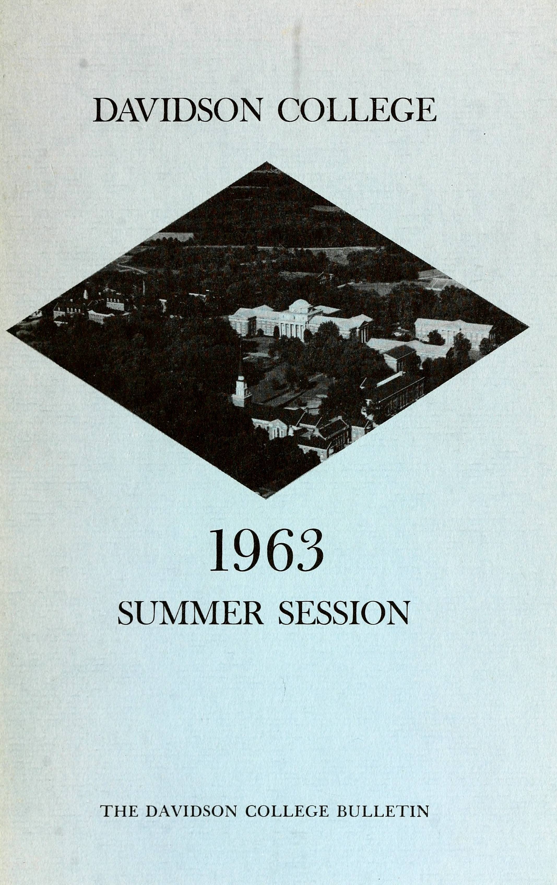 Davidson College Catalog [Summer 1963]