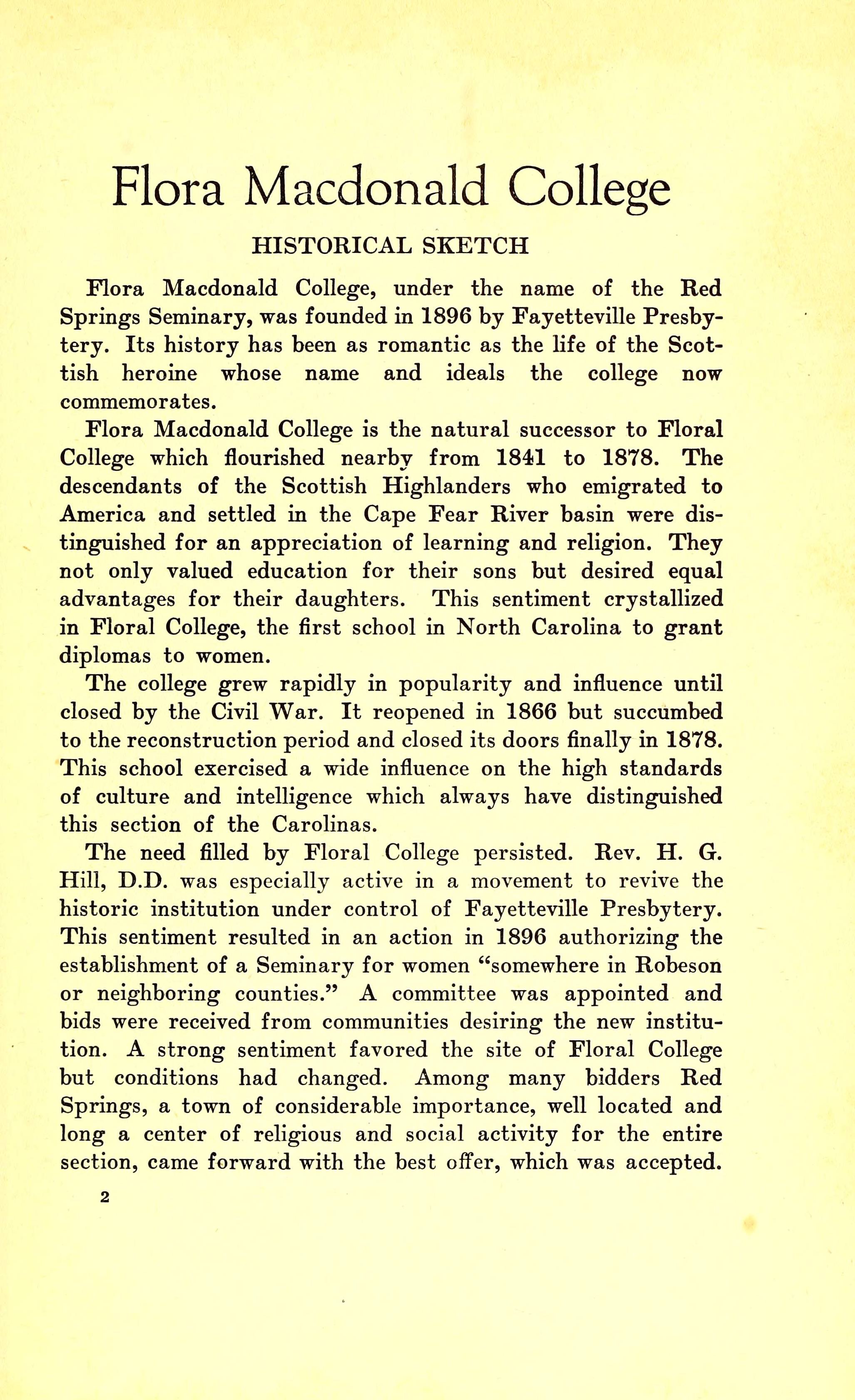 Flora Macdonald College Catalog [1945-1946]