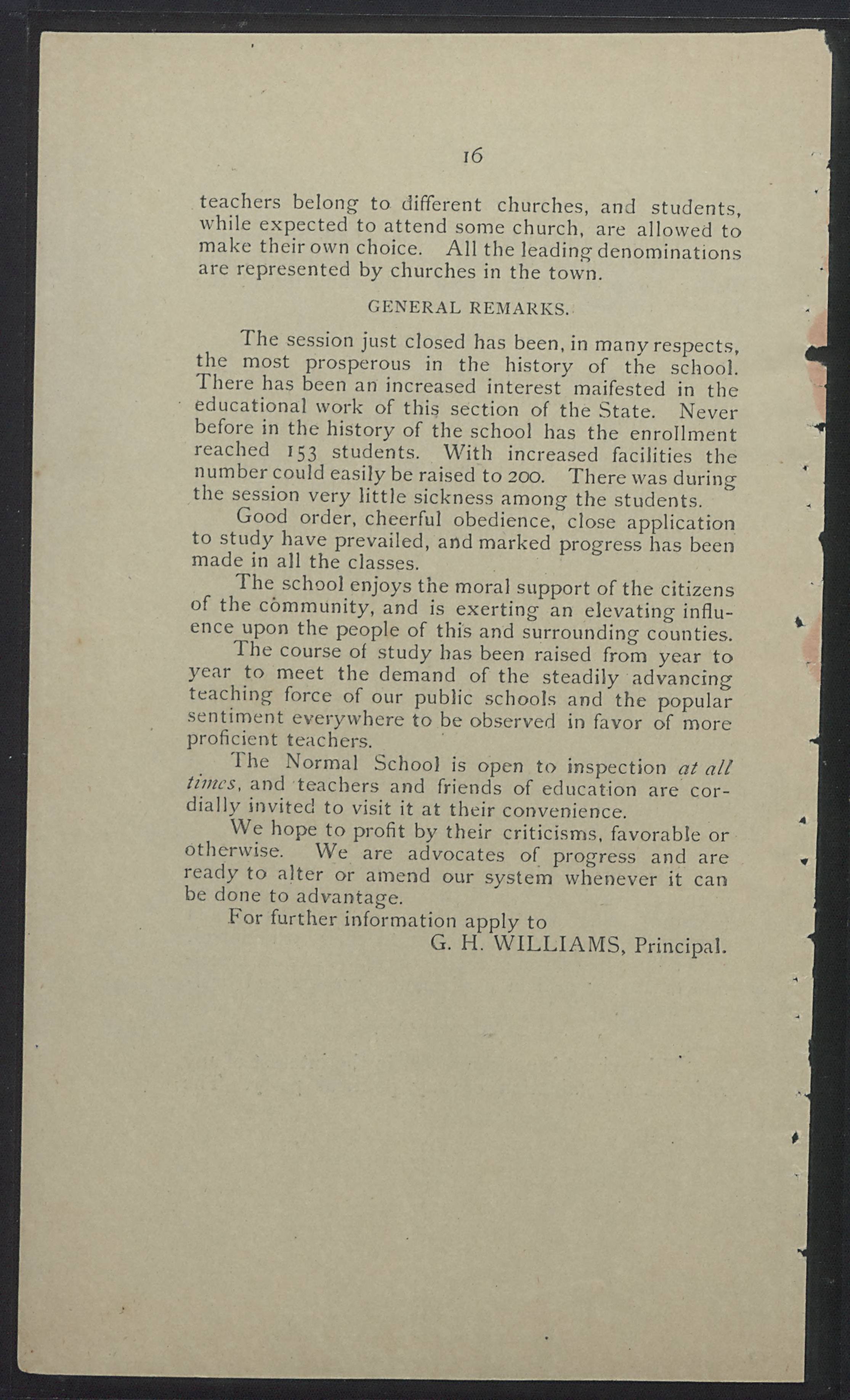 North Carolina State Colored Normal School Catalog [1888-1889]