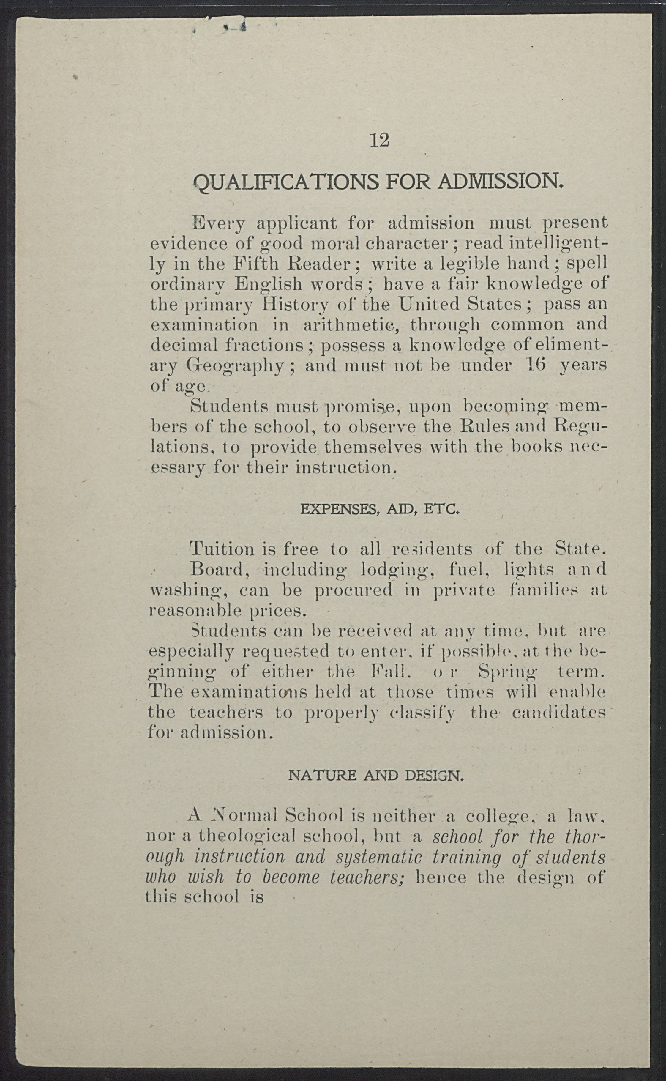 North Carolina State Colored Normal School Catalog [1890-1891]