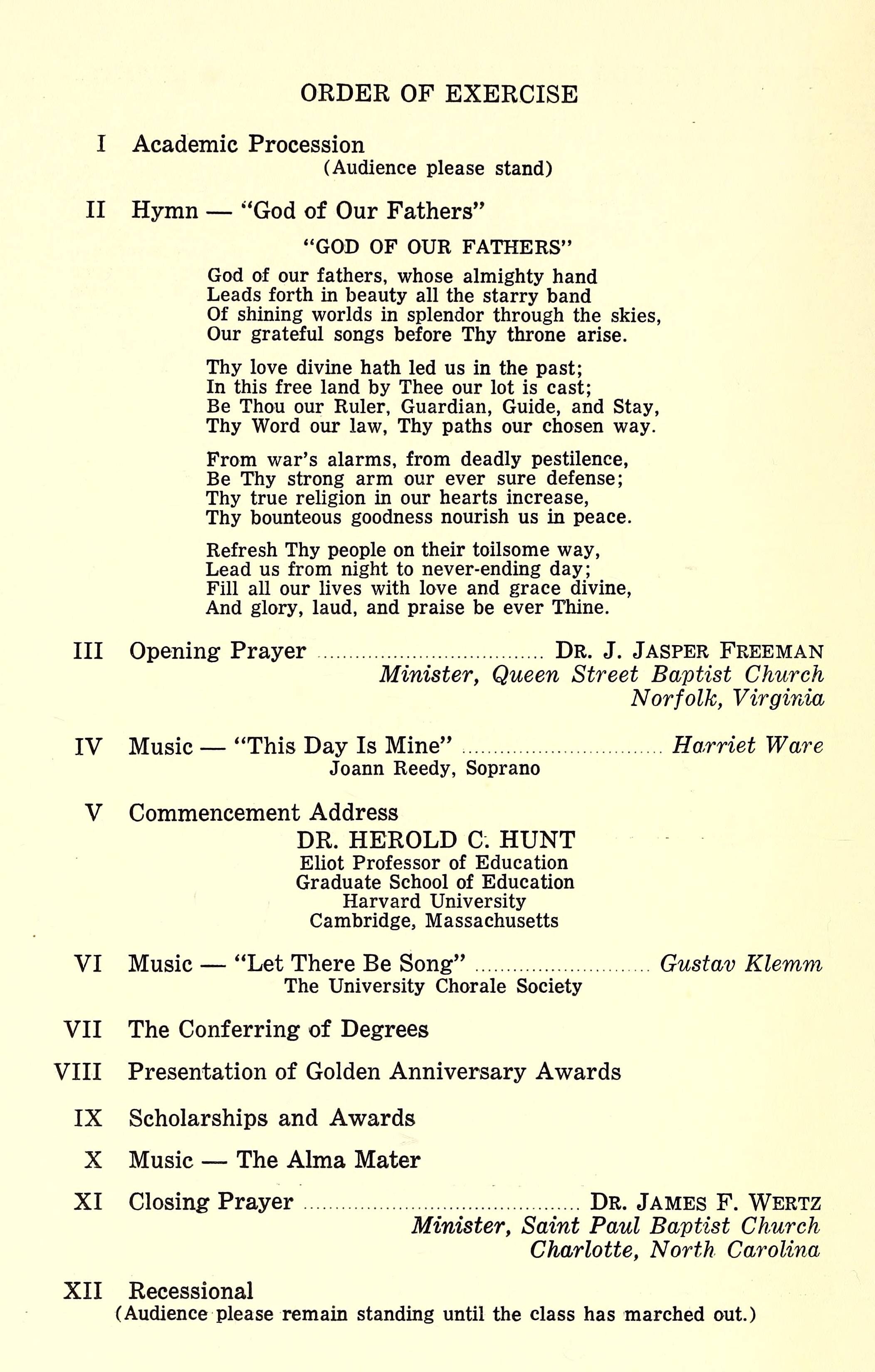 Shaw University Ninety-Eighth Annual Commencement [1963]