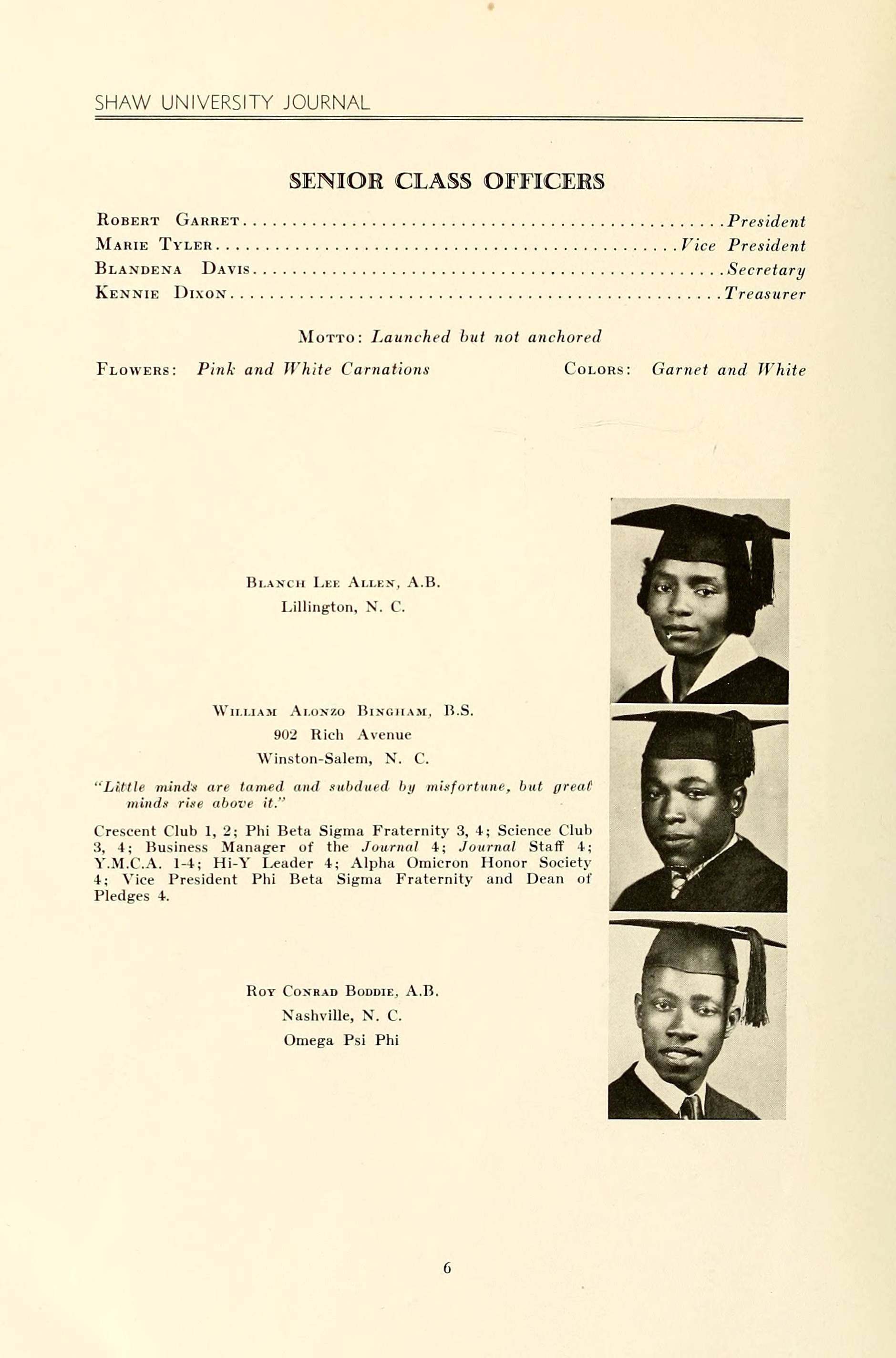 The Shaw University Journal: Commencement Number [1938]