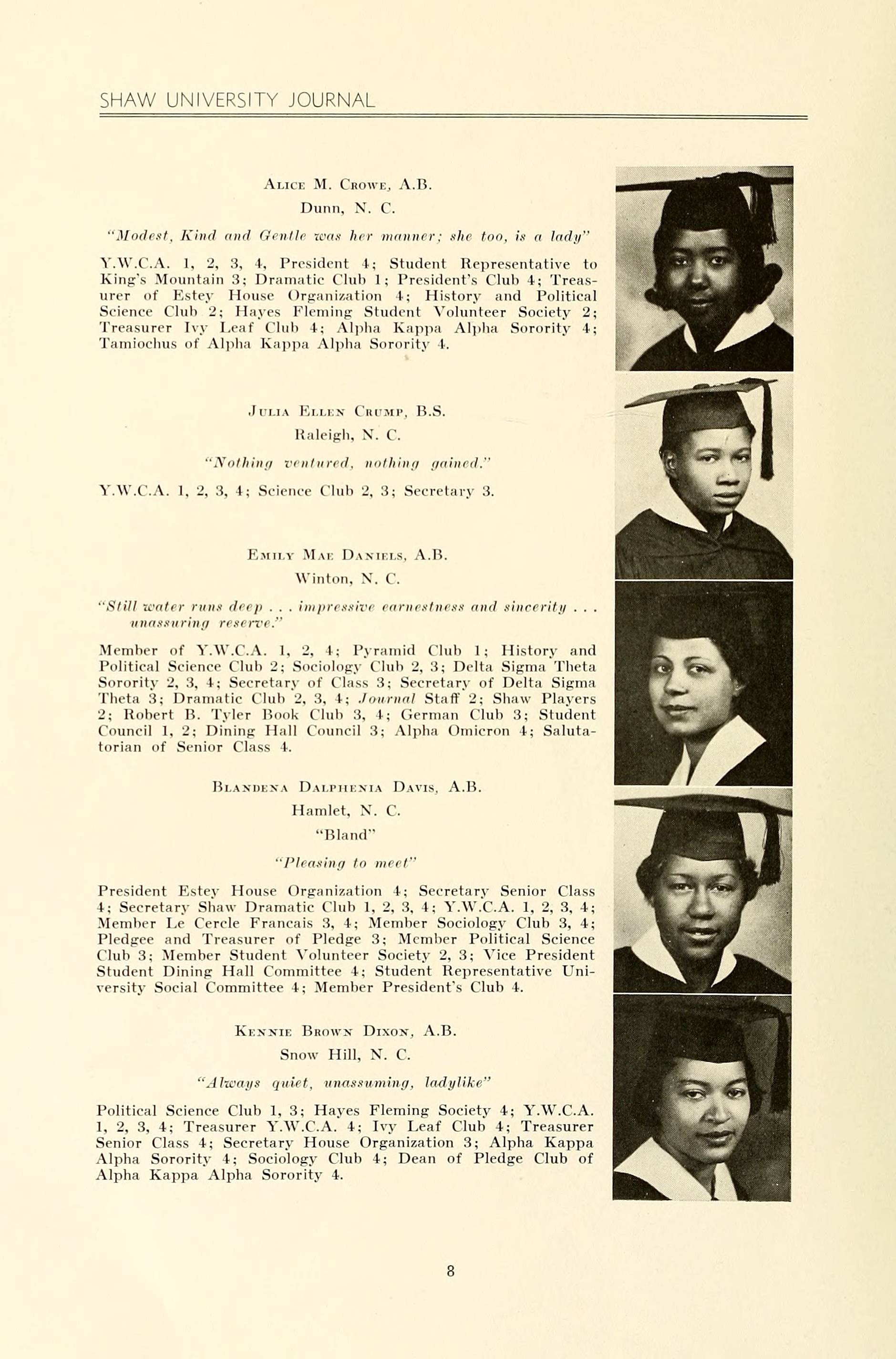 The Shaw University Journal: Commencement Number [1938]