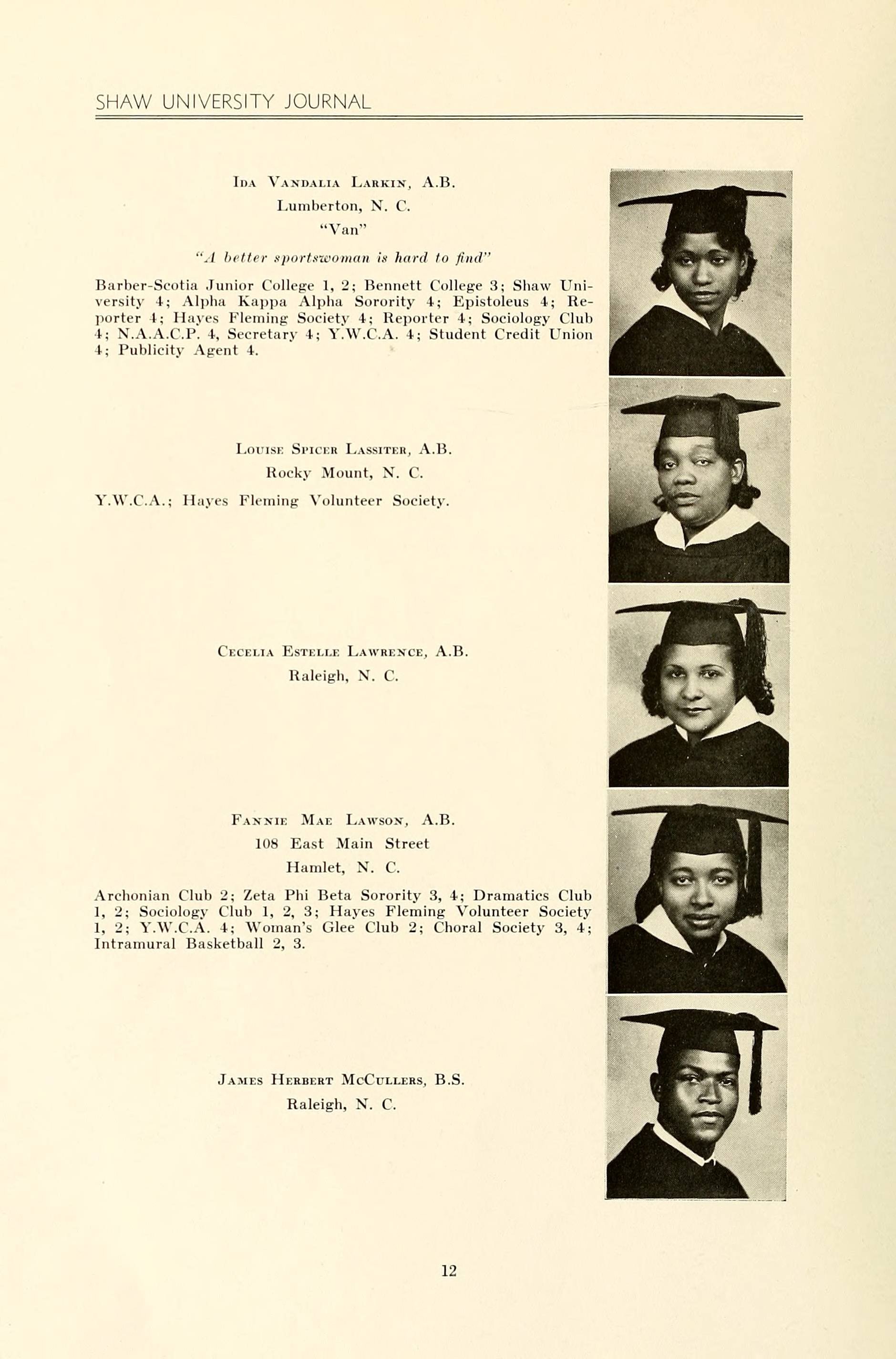 The Shaw University Journal: Commencement Number [1938]