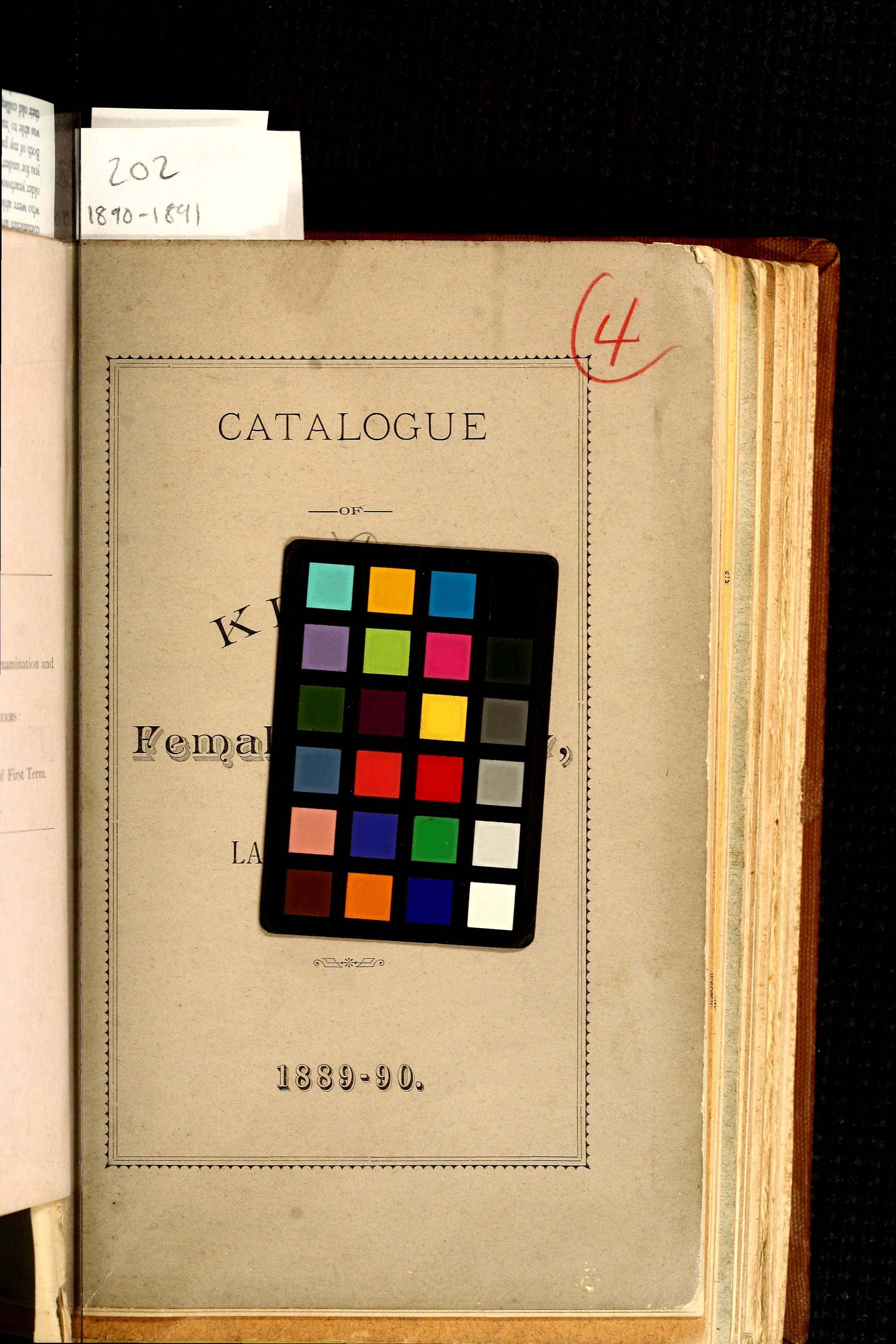 Kinsey Seminary Catalog [1888-1889]
