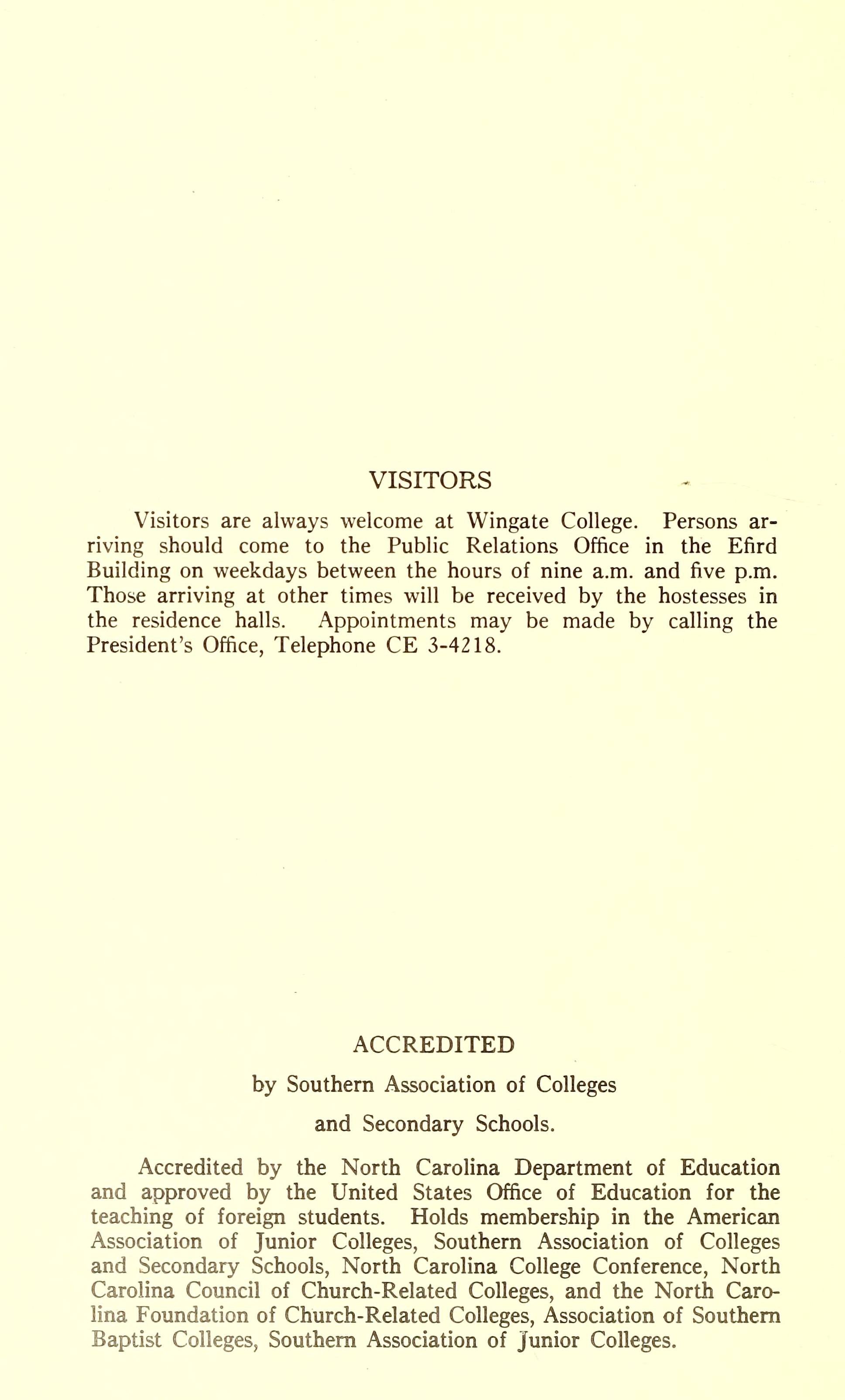 Wingate College Catalogues [1964-1969]