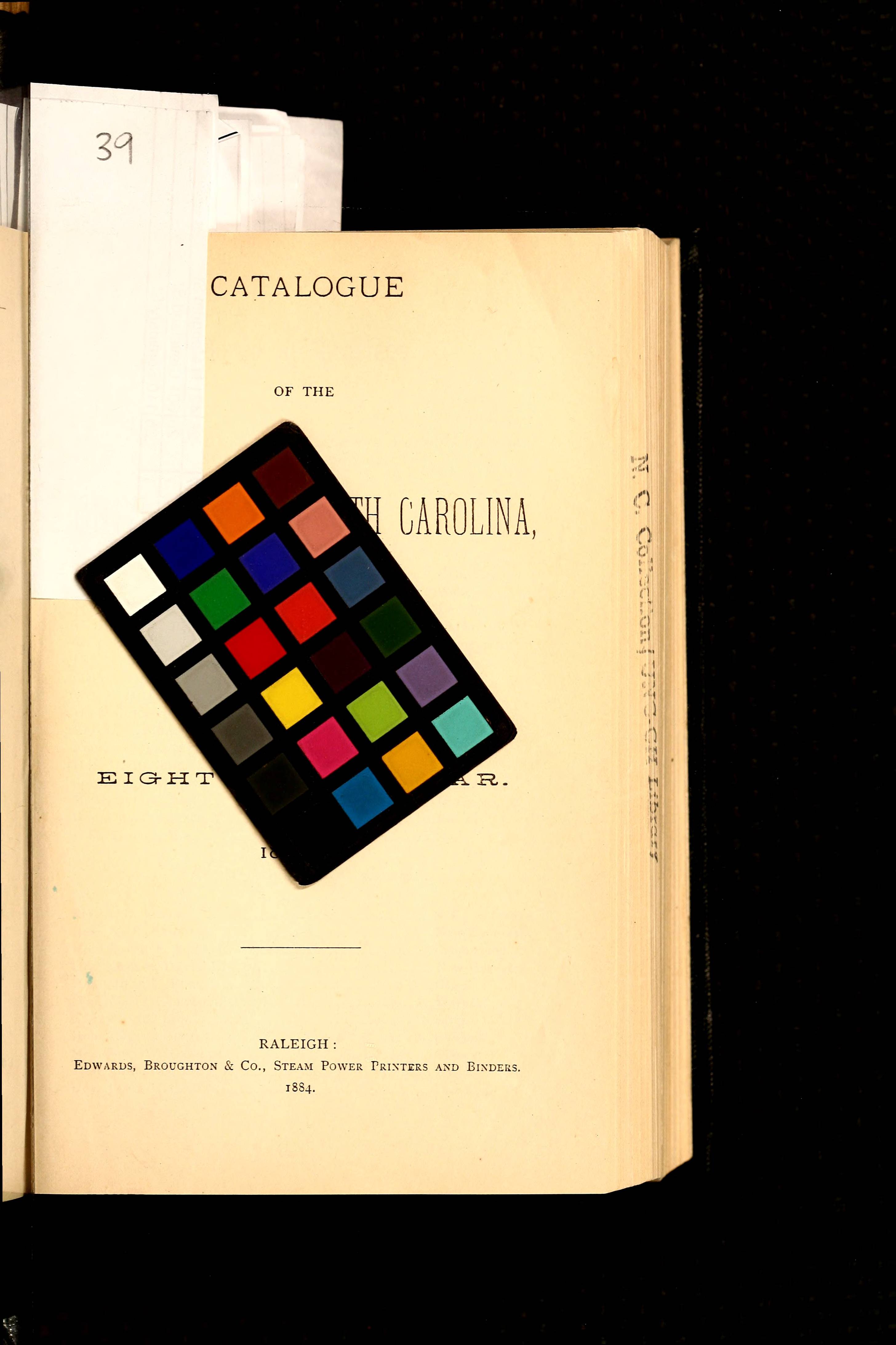 Catalogue of the University of North Carolina, at Chapel Hill [1883]
