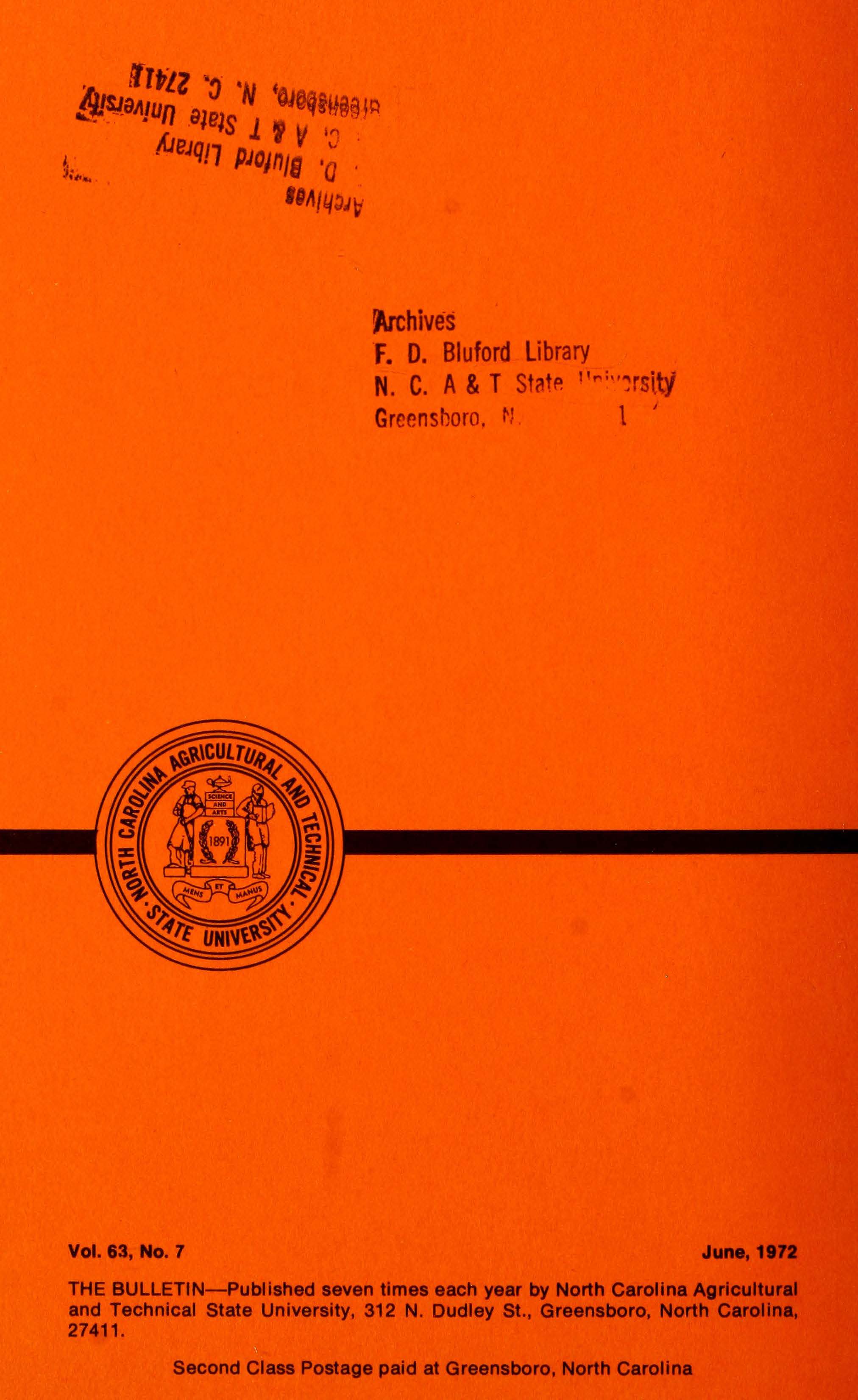 Graduate School Bulletin 1972 1973 Graduate School Bulletin 1972 1973