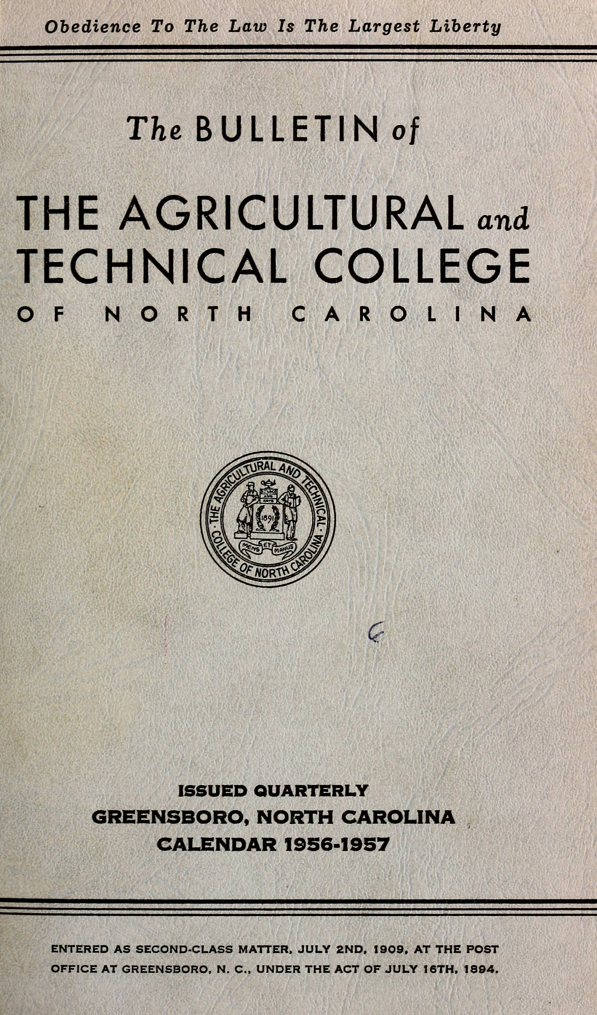 Bulletin of the Agricultural and Technical College of North Carolina ...