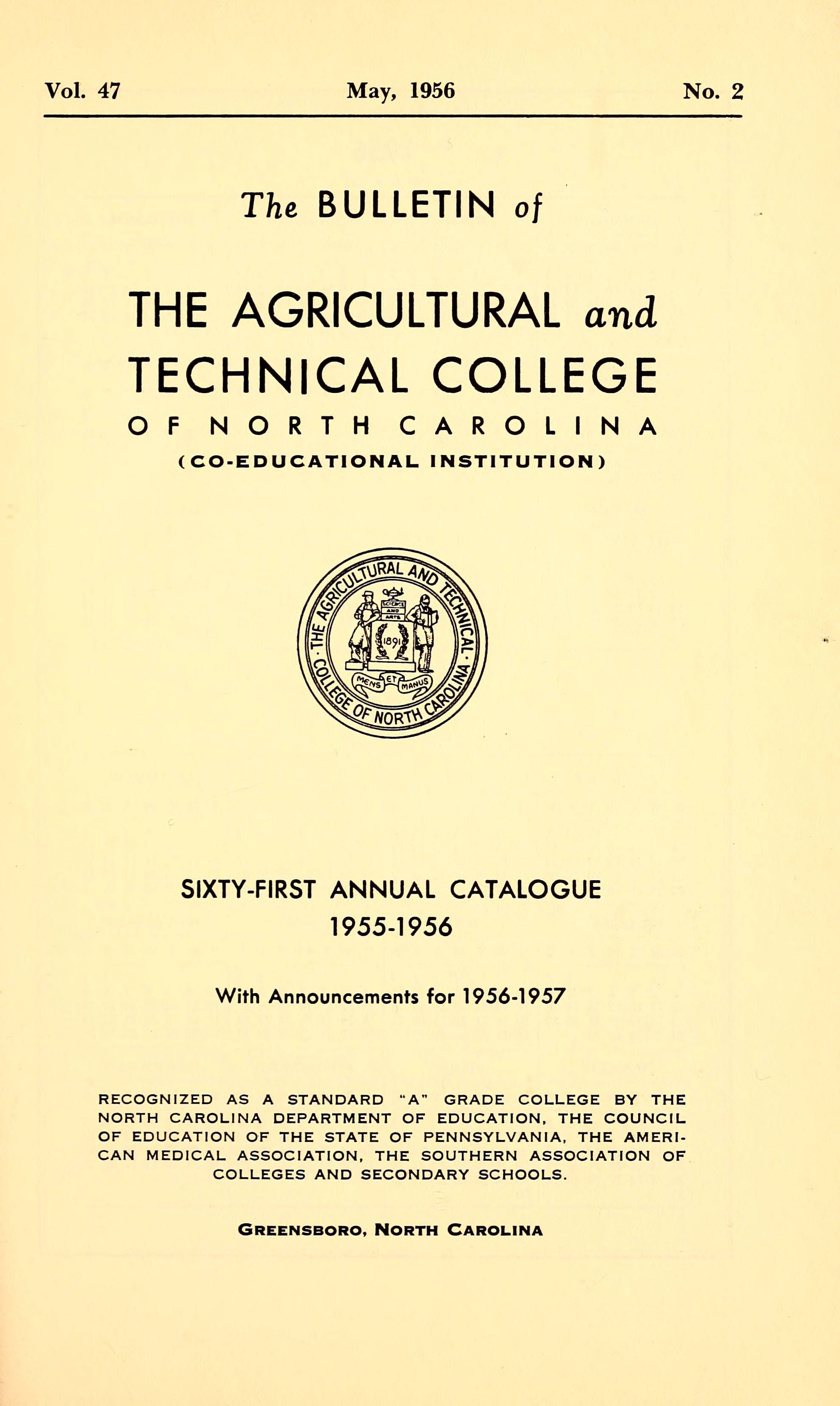 Bulletin of the Agricultural and Technical College of North Carolina ...