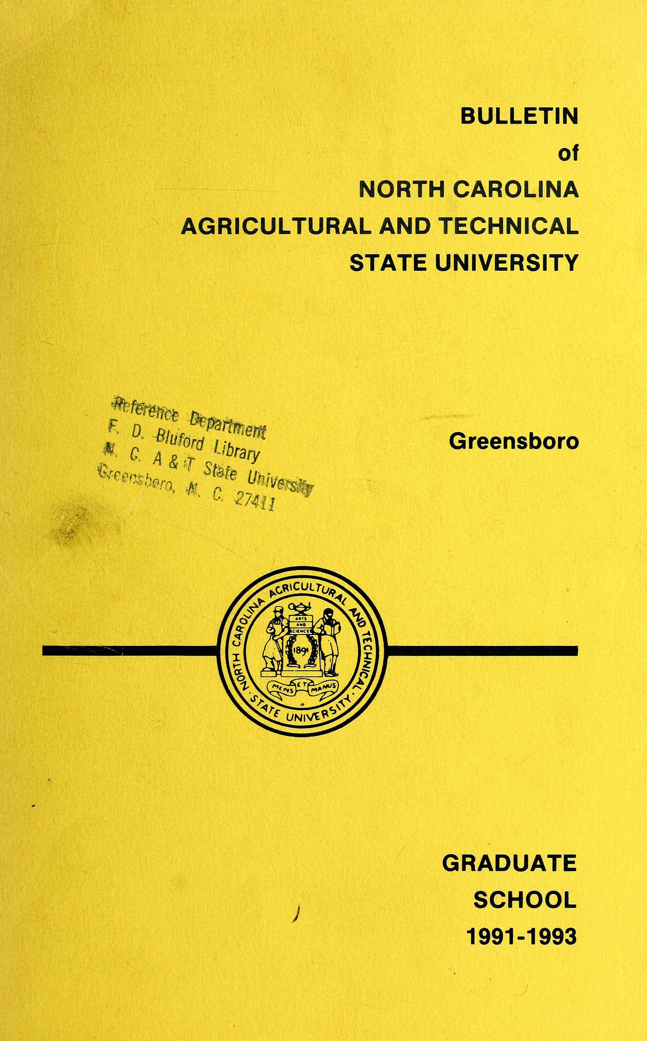 Bulletin of North Carolina Agricultural and Technical School Graduate ...