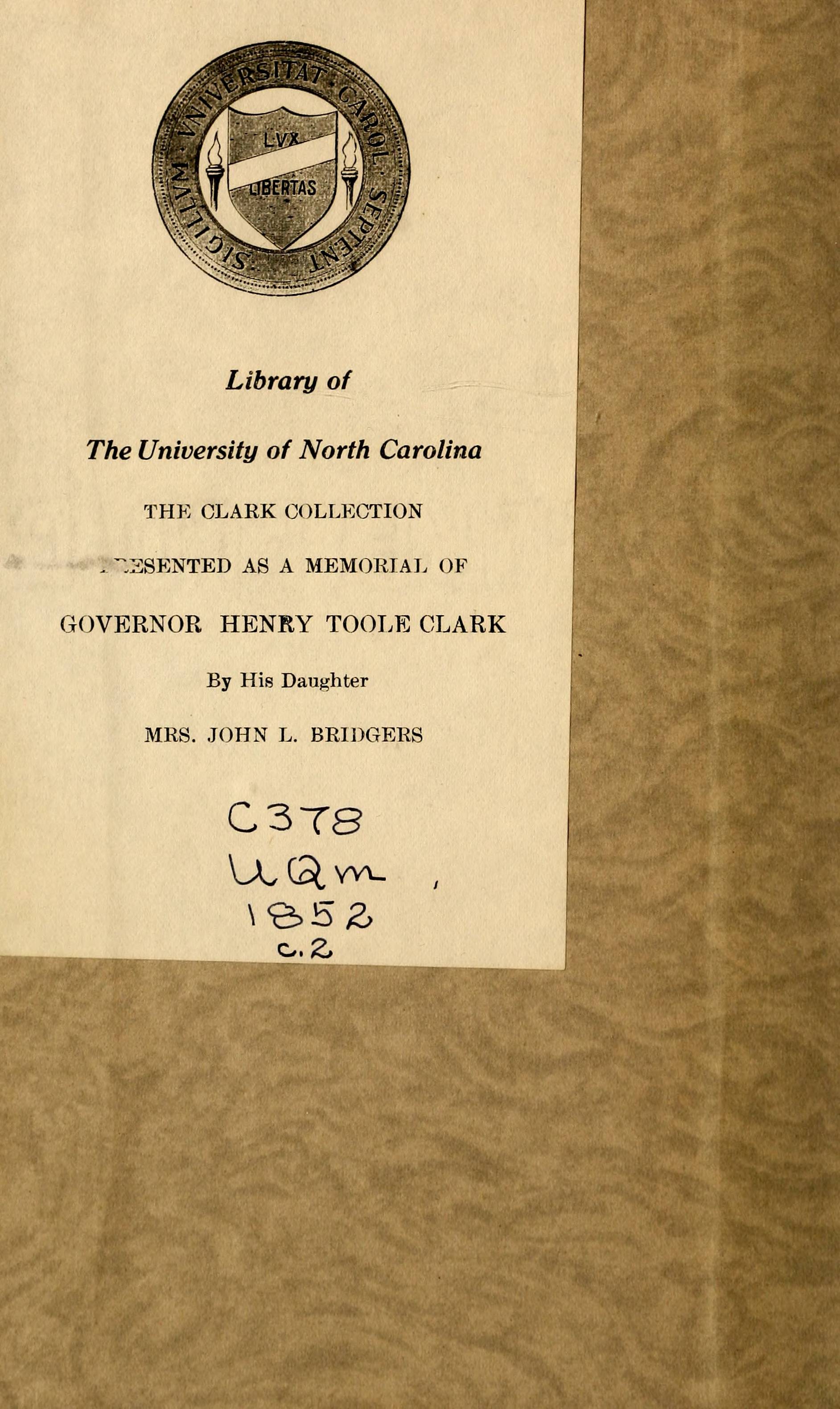 The North Carolina University Magazine [1852]