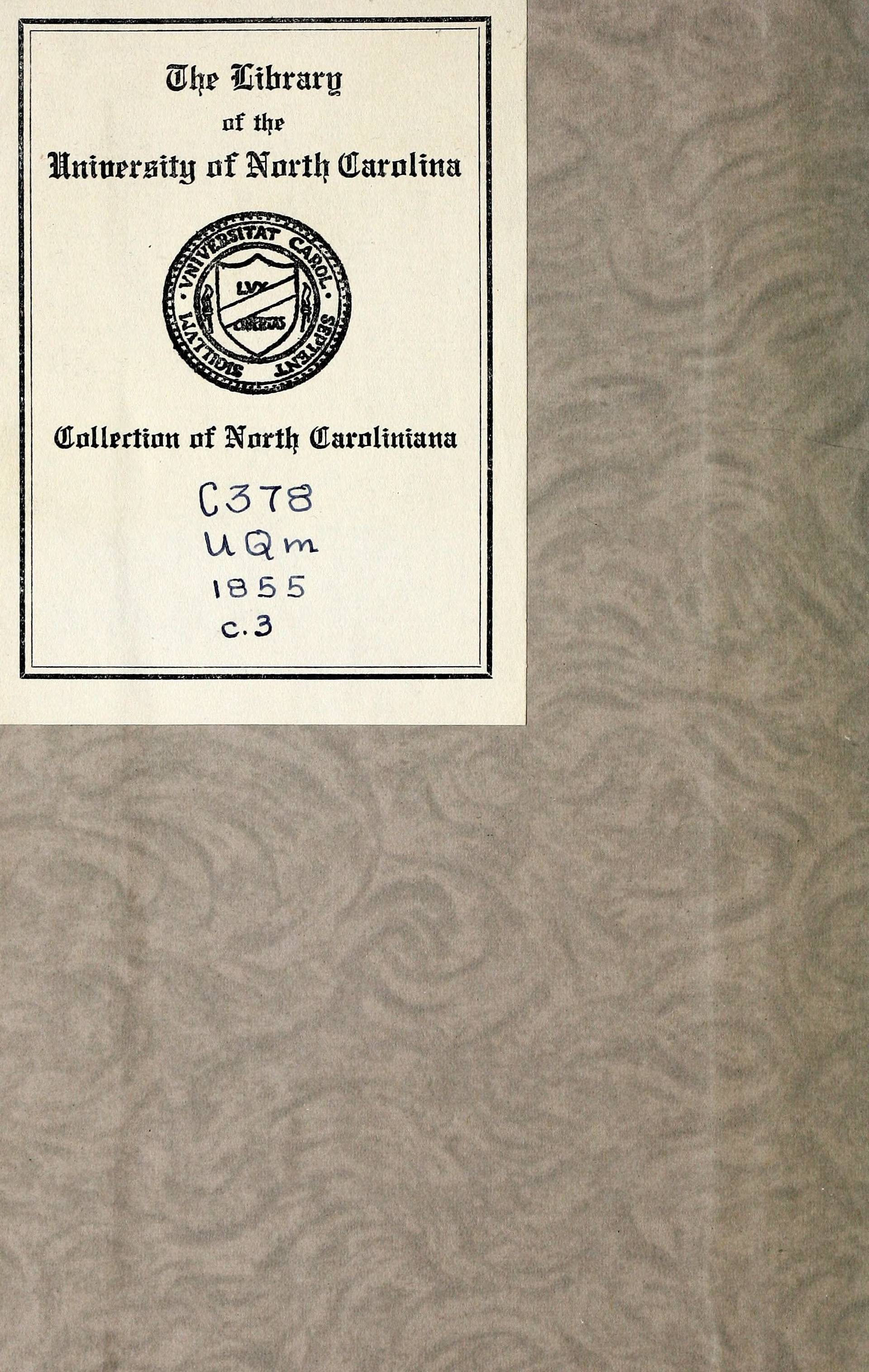 The North Carolina University Magazine [1855]