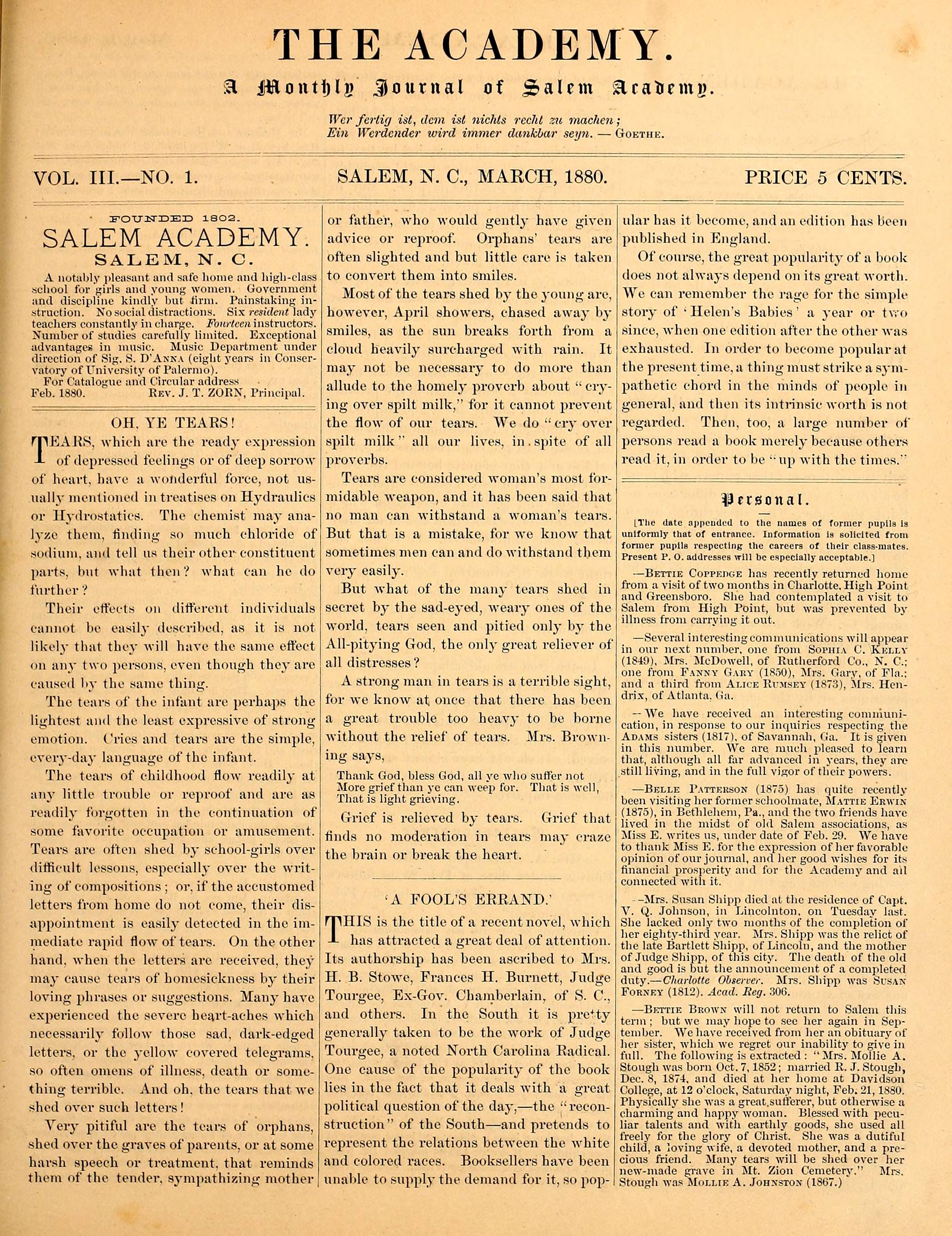 The Academy [1878-1888]