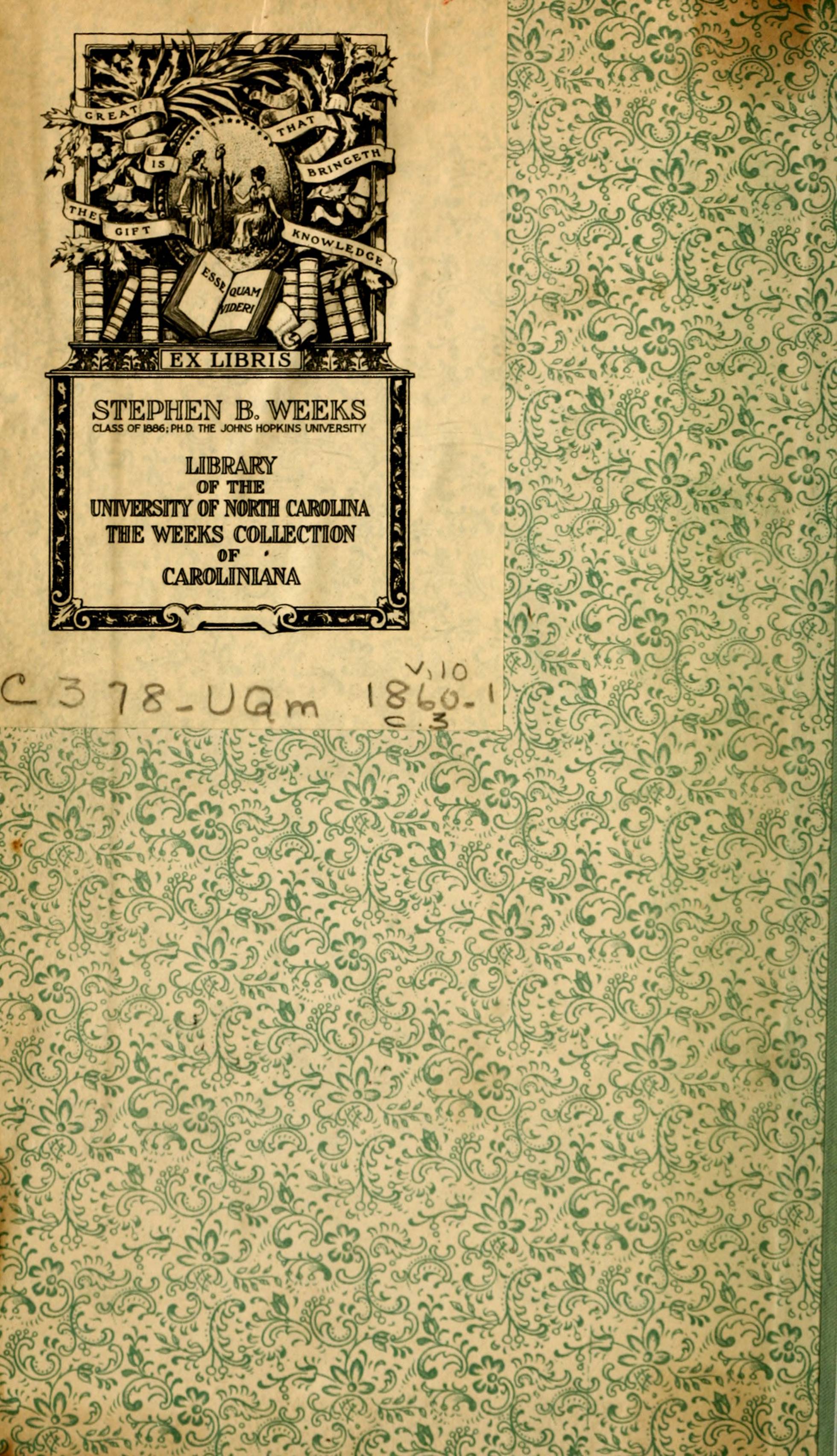 The North Carolina University Magazine [1860-1861]