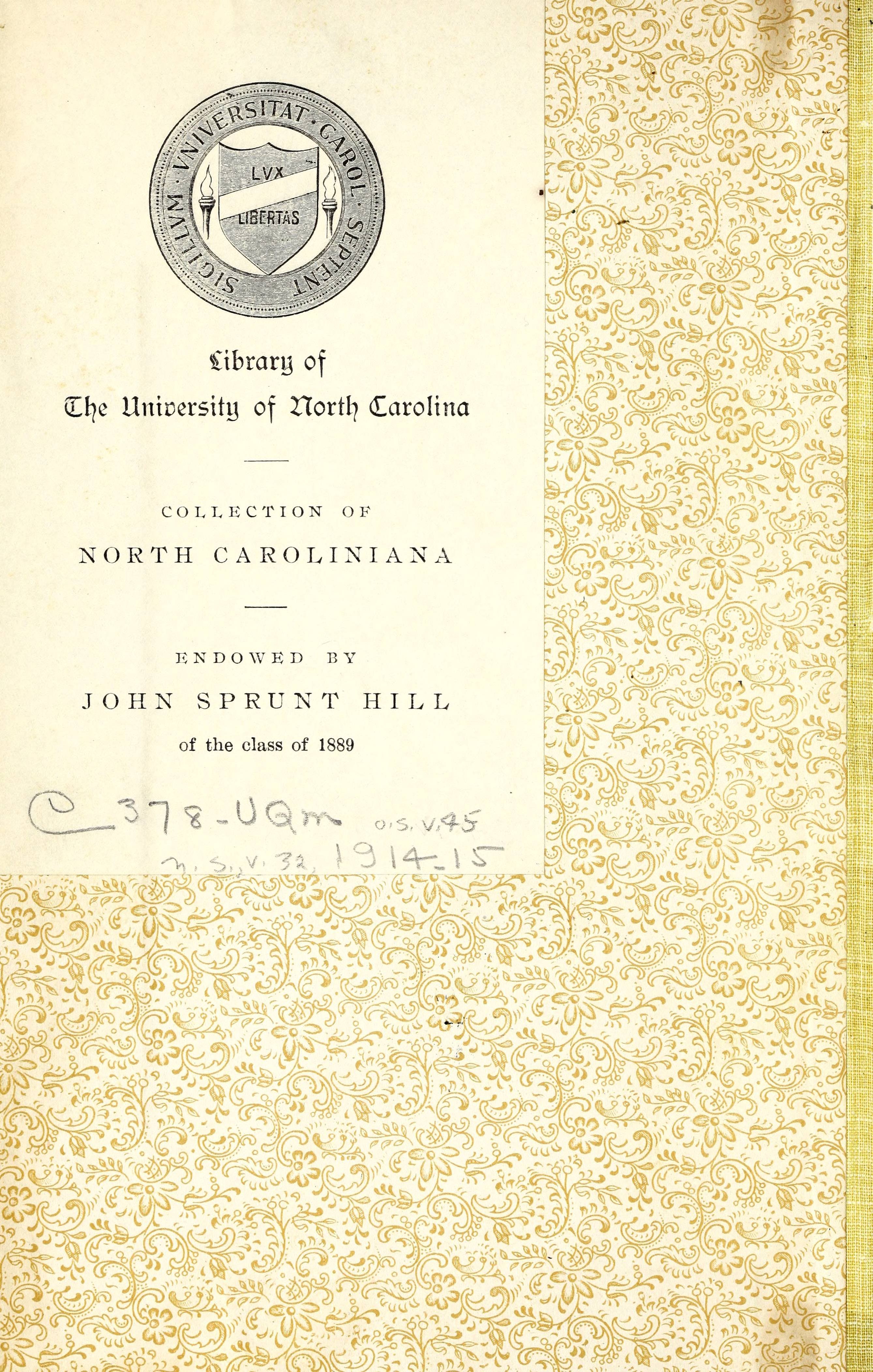 University of North Carolina Magazine [1914-1915]