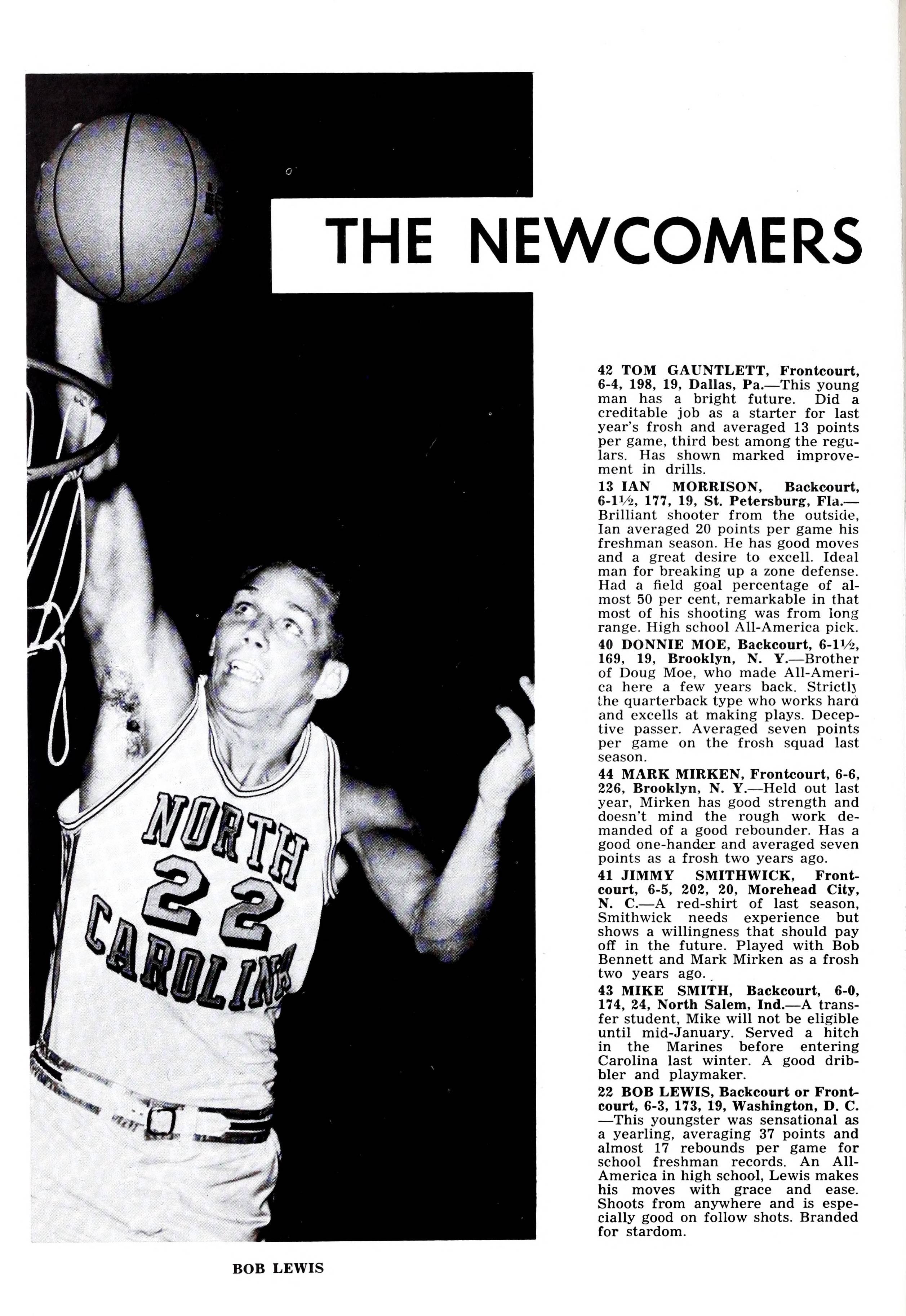 U.N.C. basketball blue book [1964-1965]