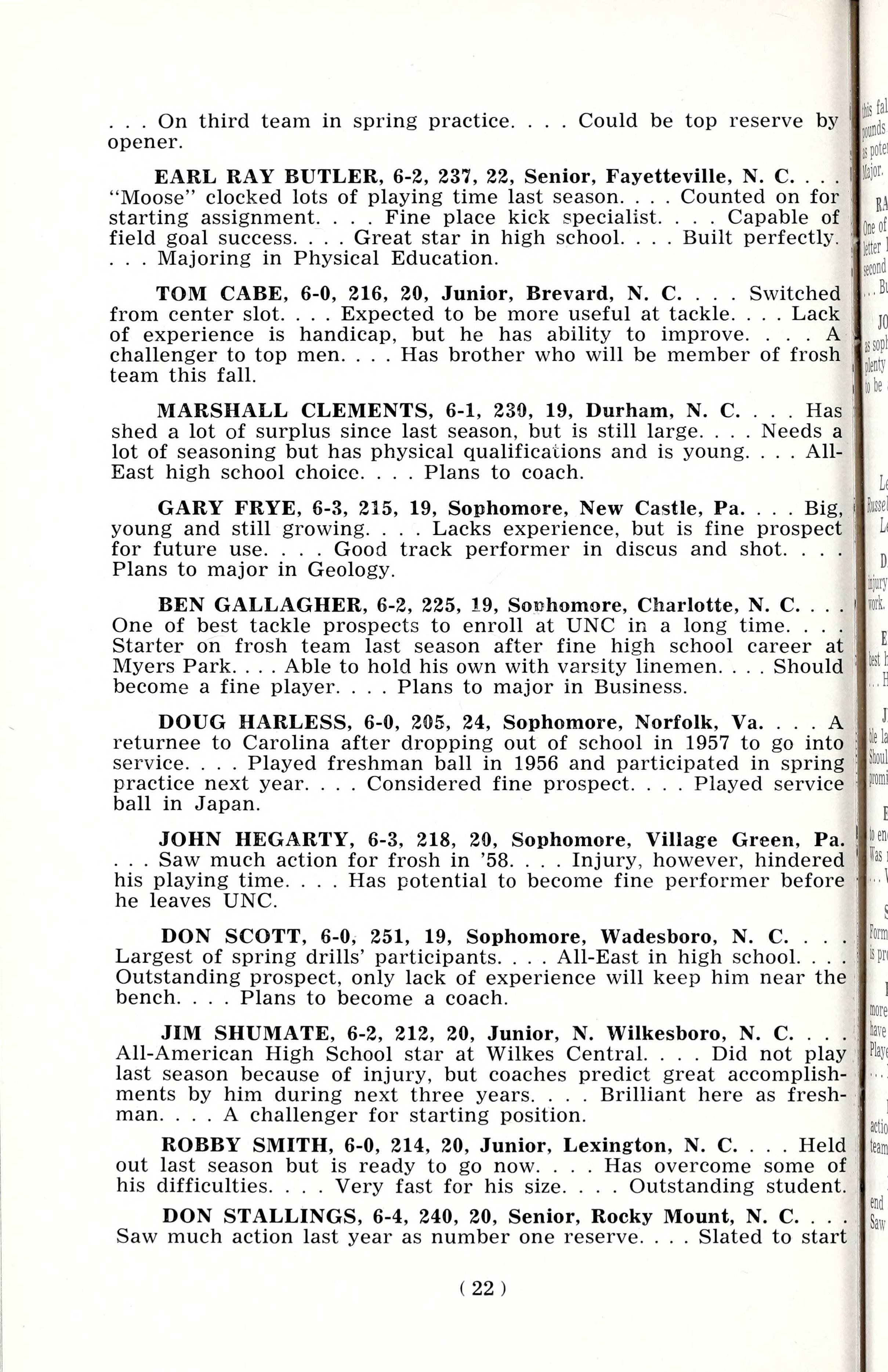 University of North Carolina ... football blue book for press and radio ...