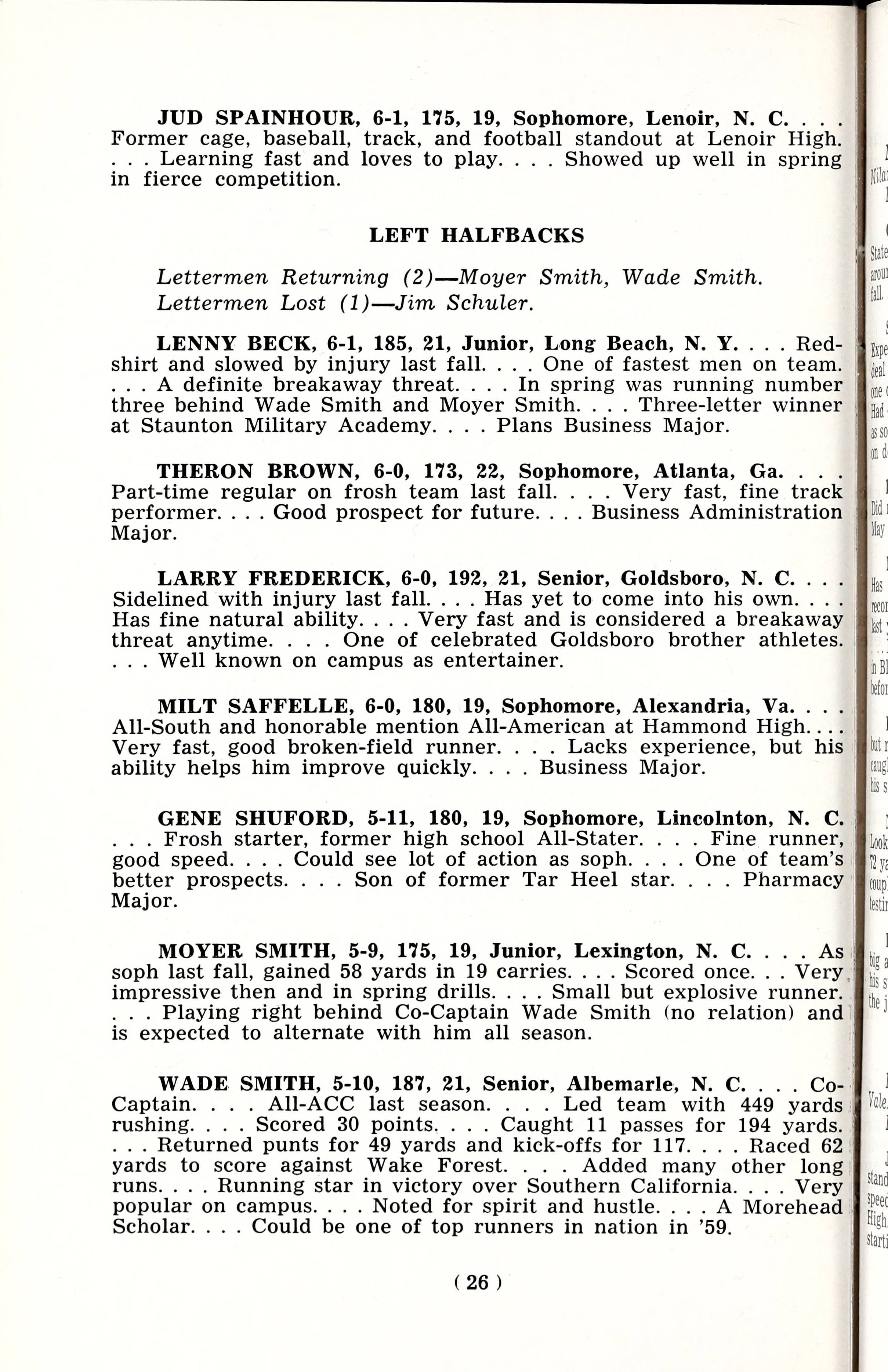 University of North Carolina ... football blue book for press and radio ...